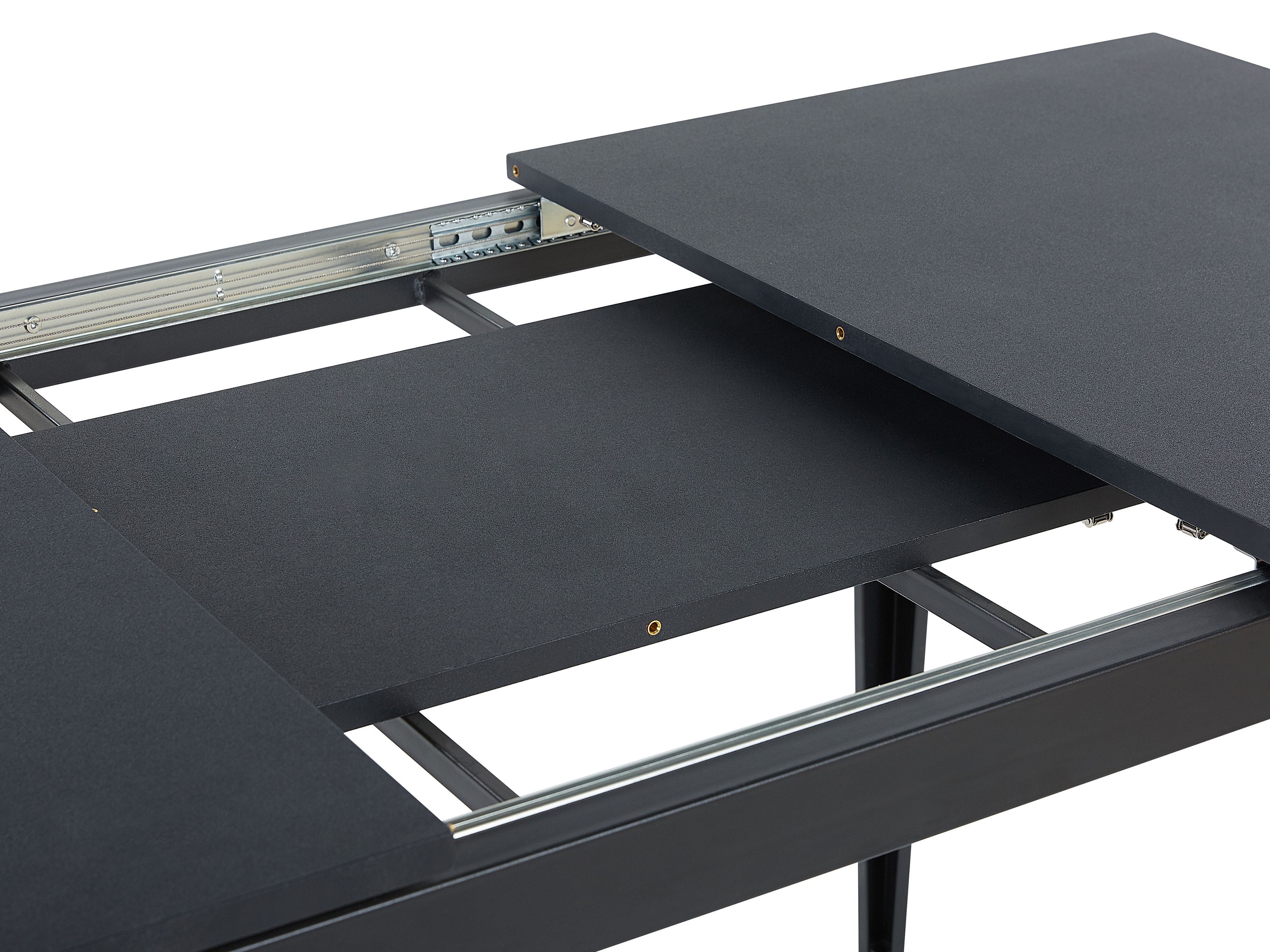 Extending Dining Table NORLEY Black 120/160 cm 80 cm | Beliani.co.uk