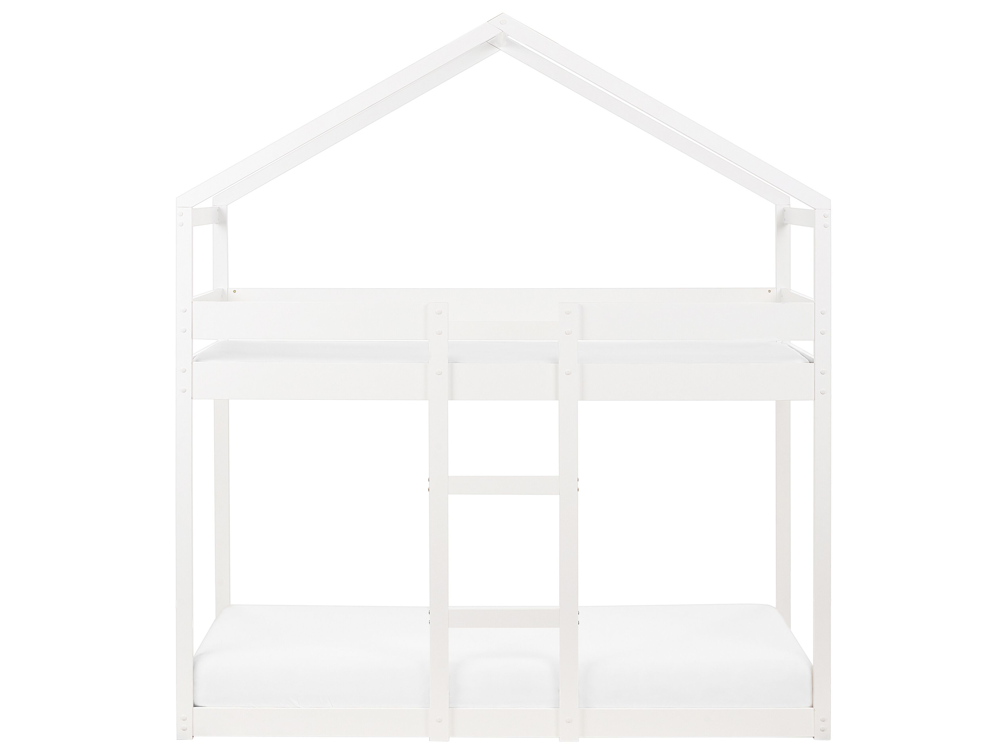Bunk Bed House Pine Wood LABATUT 90 x 200 cm (EU Single) White ...