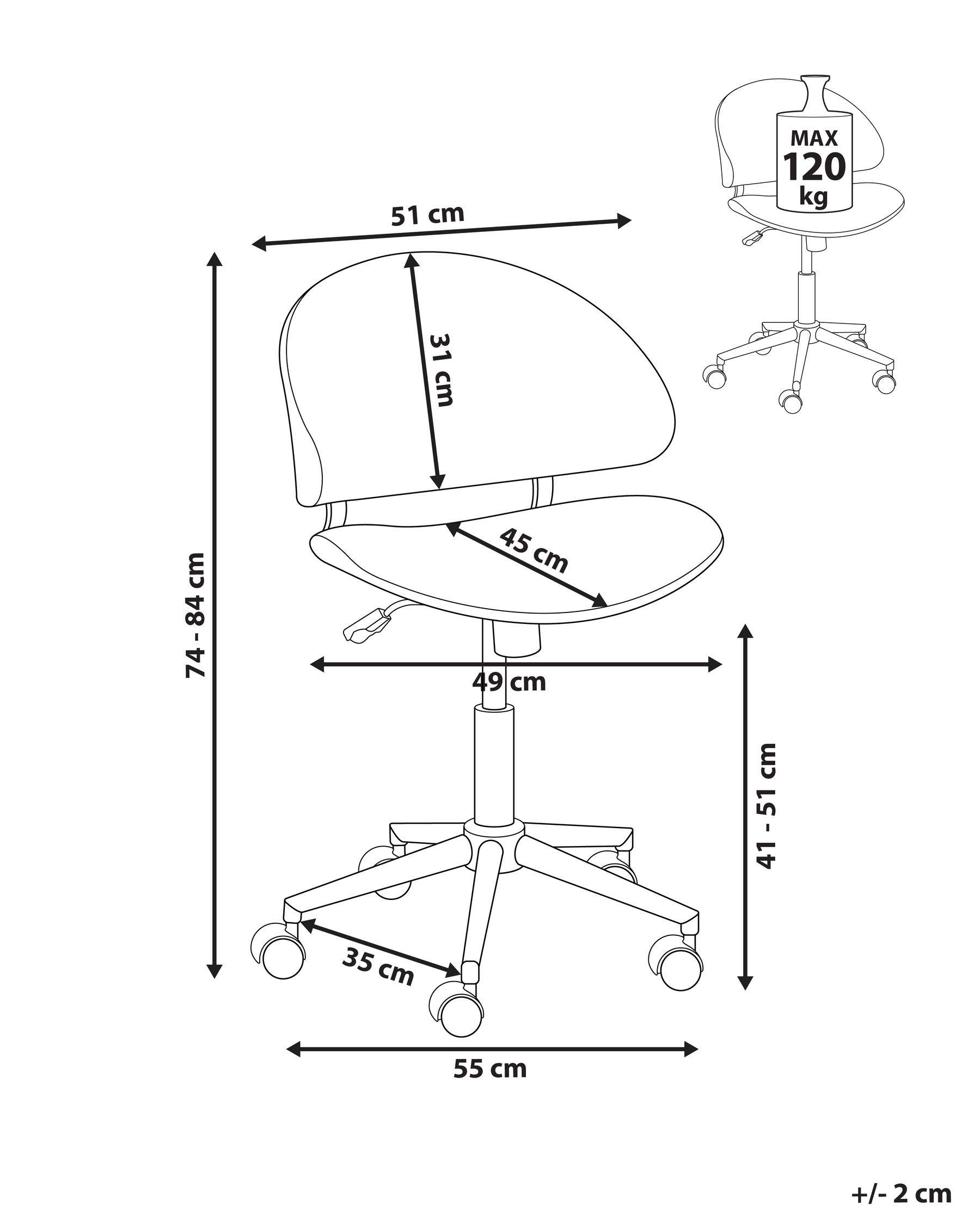 Office Chair KIANA Corduroy Off-White | Beliani.es