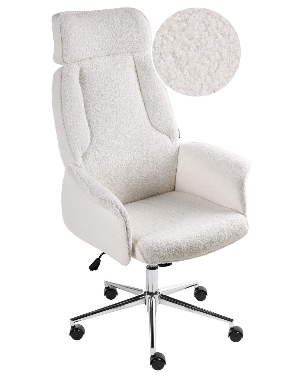 Office Chair PILOT Boucle Off-White | Beliani.co.uk