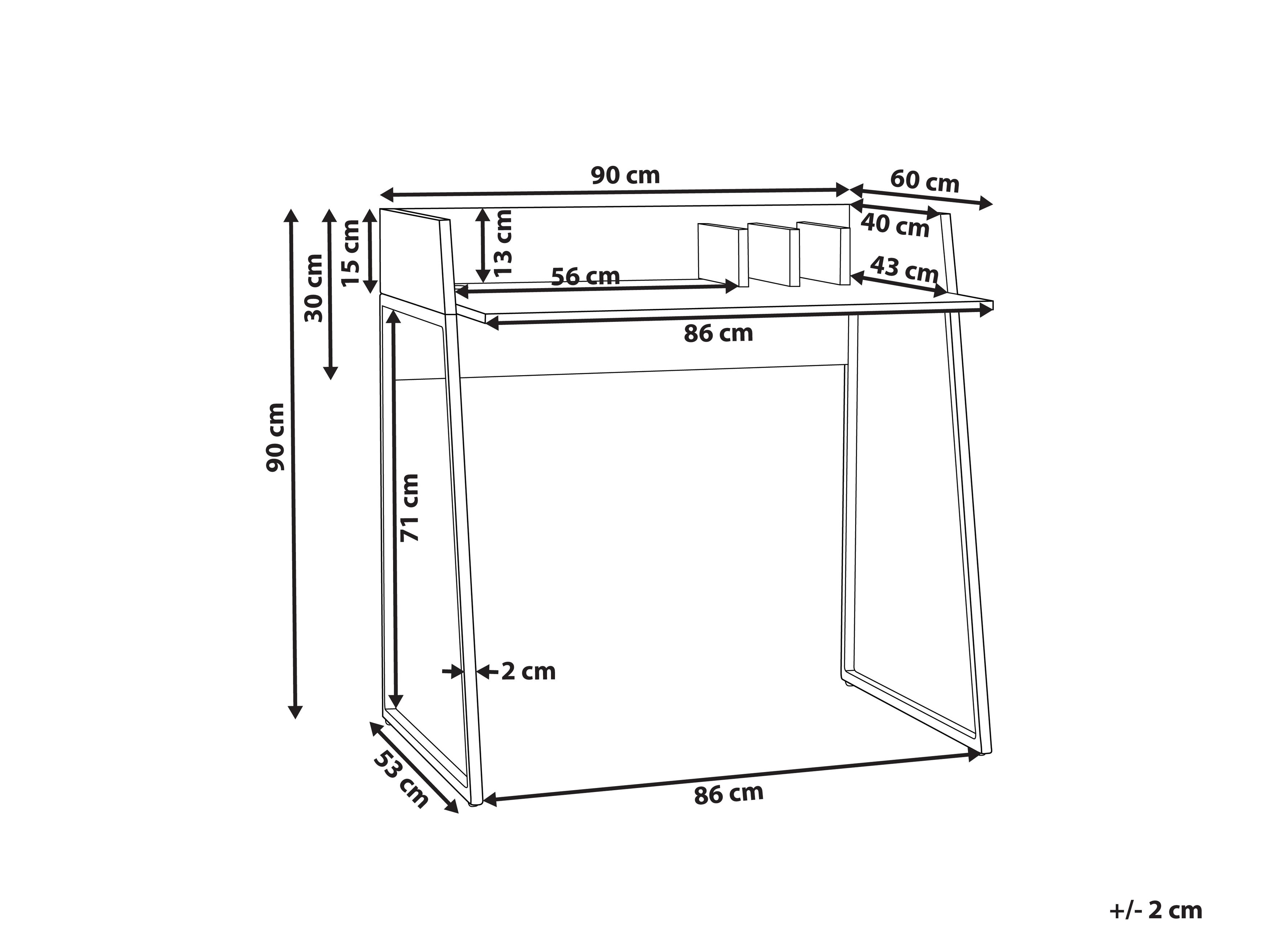 Home Office Desk ANAH White 90 cm 60 cm | Beliani.co.uk