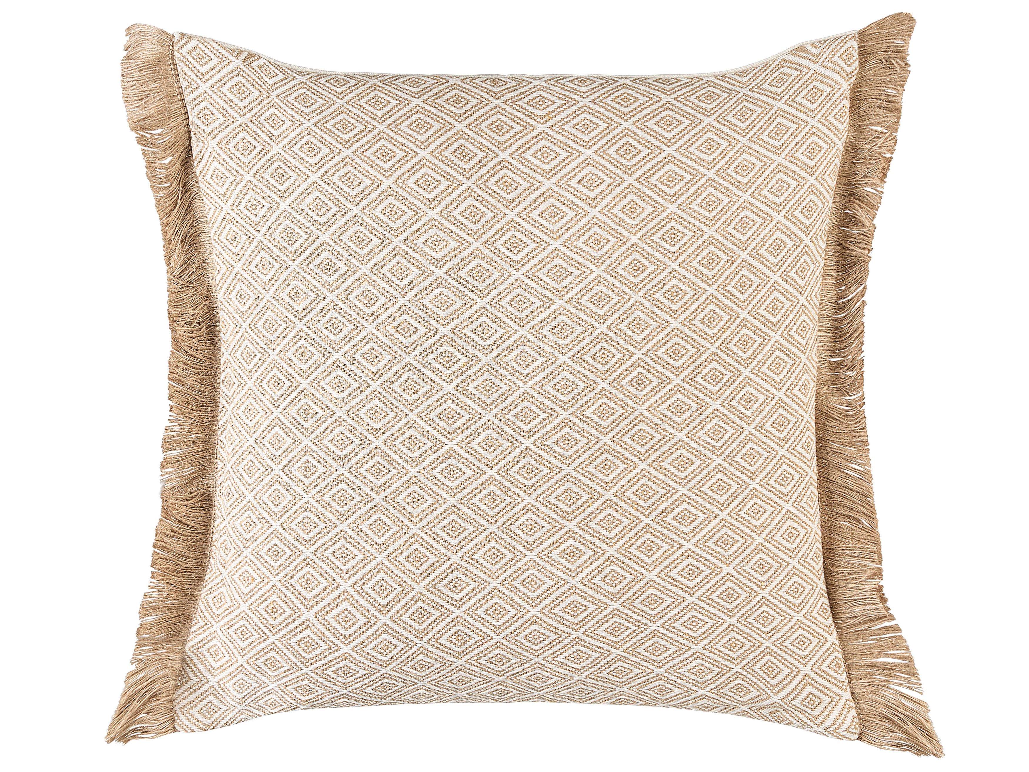 Set van 2 decoratieve kussens LONAR 45 x 45 cm Zandbeige | Beliani.nl