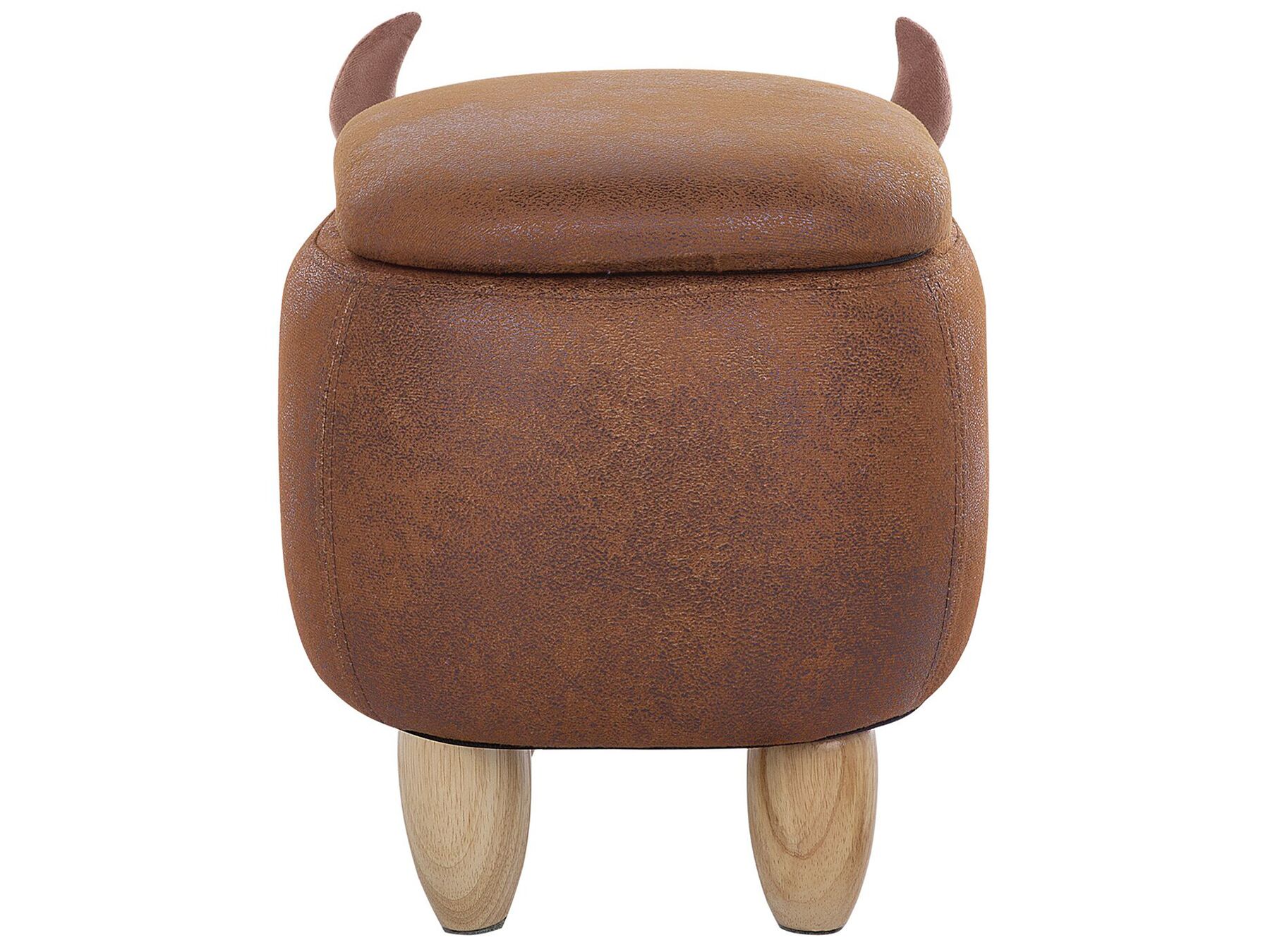 Faux Leather Storage Animal Stool Brown COW | Beliani.nl