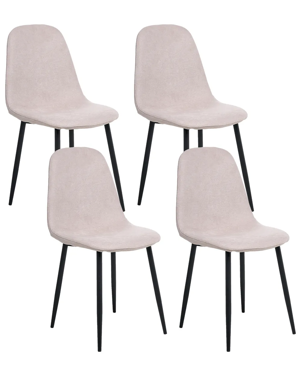 Set med 4 matstolar HARTLEY Beige | Beliani.se