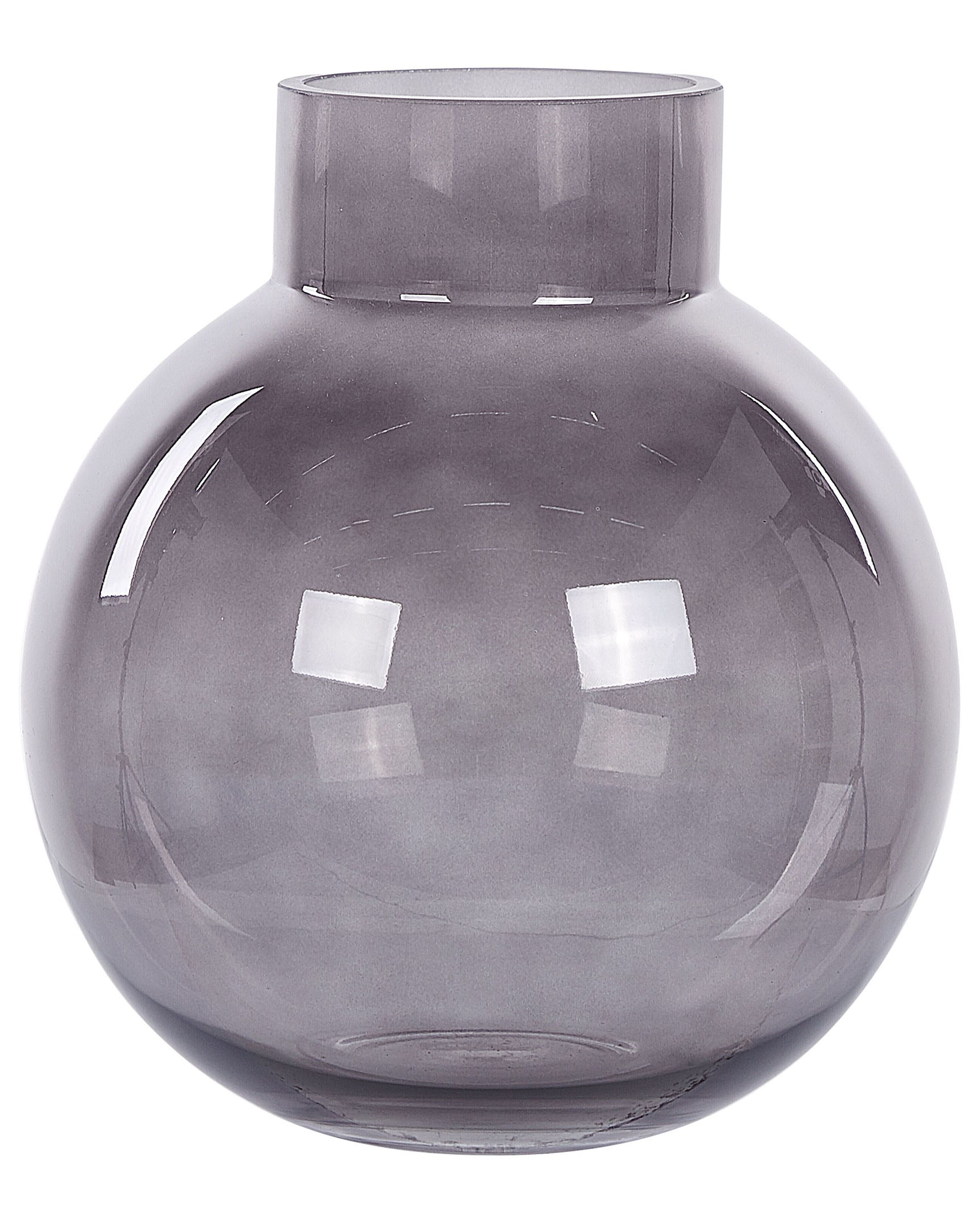 Flower Vase POLYDROSOS Glass Grey | Beliani.co.uk