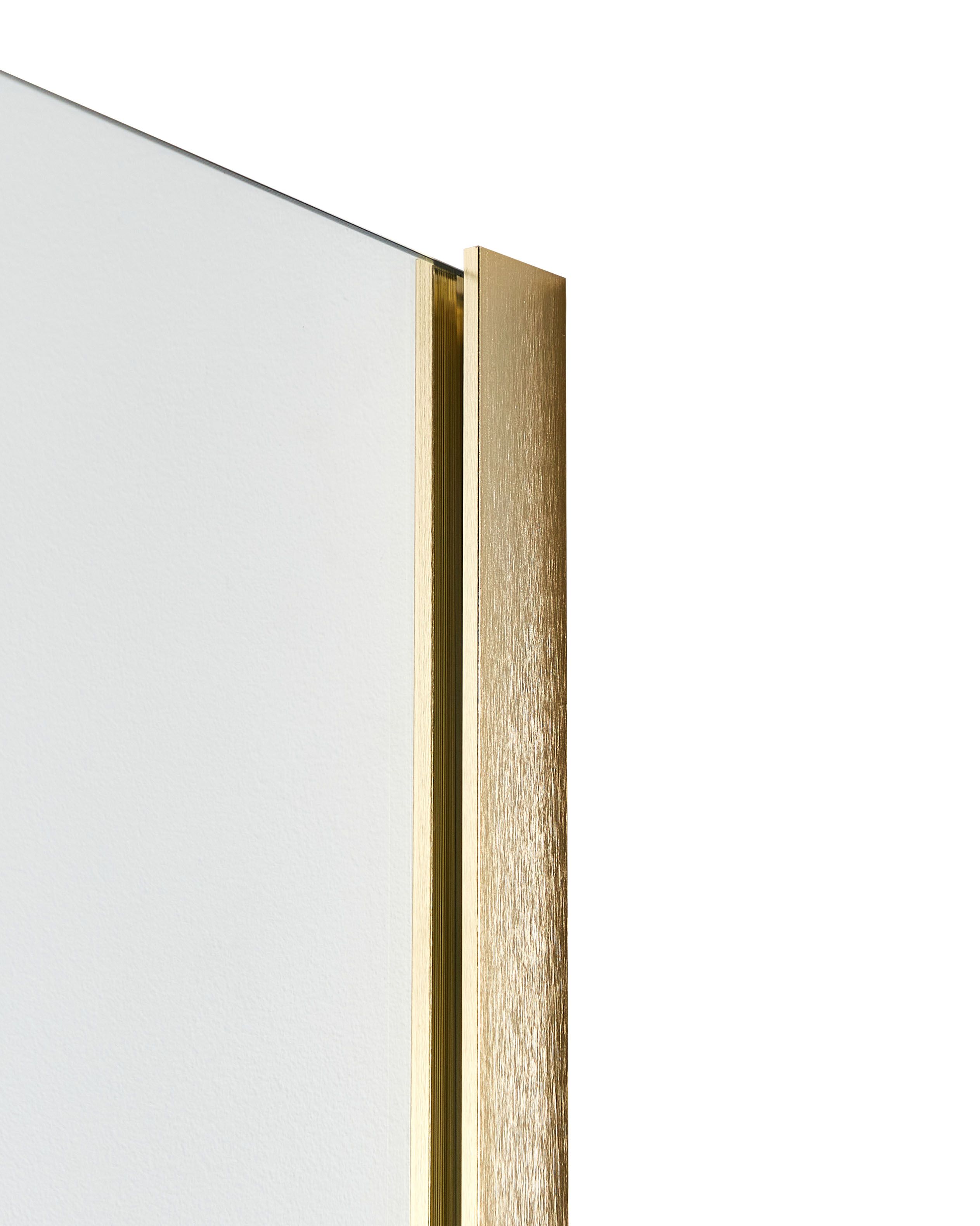 Shower Screen AHAUS 800 x 1900 mm Gold | Beliani.co.uk