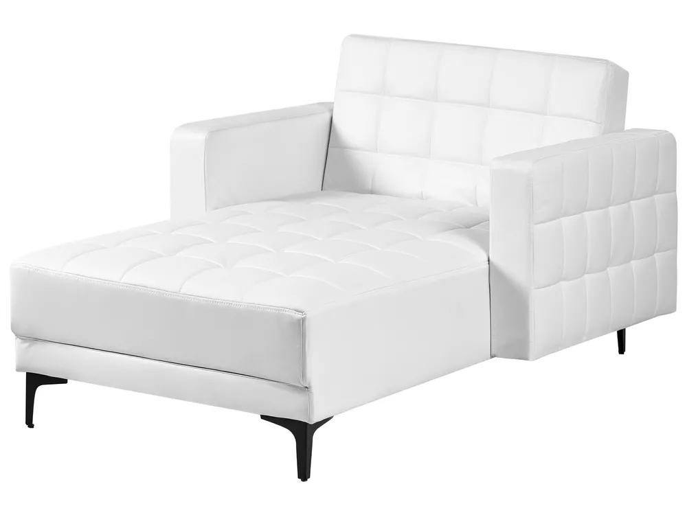 Chaise longue ABERDEEN Pele sintética Branco | Beliani.pt