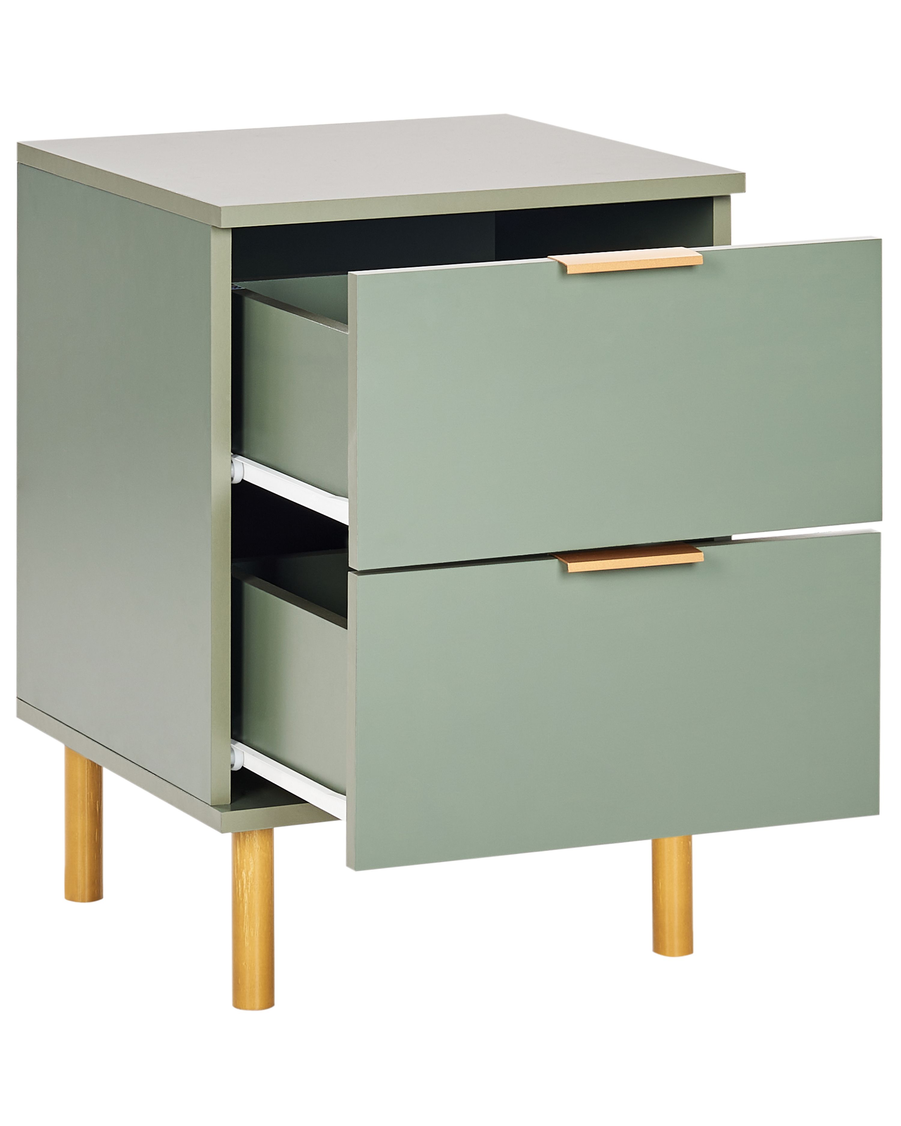 2 Drawer Bedside Table WALPOLE Green | Beliani.co.uk