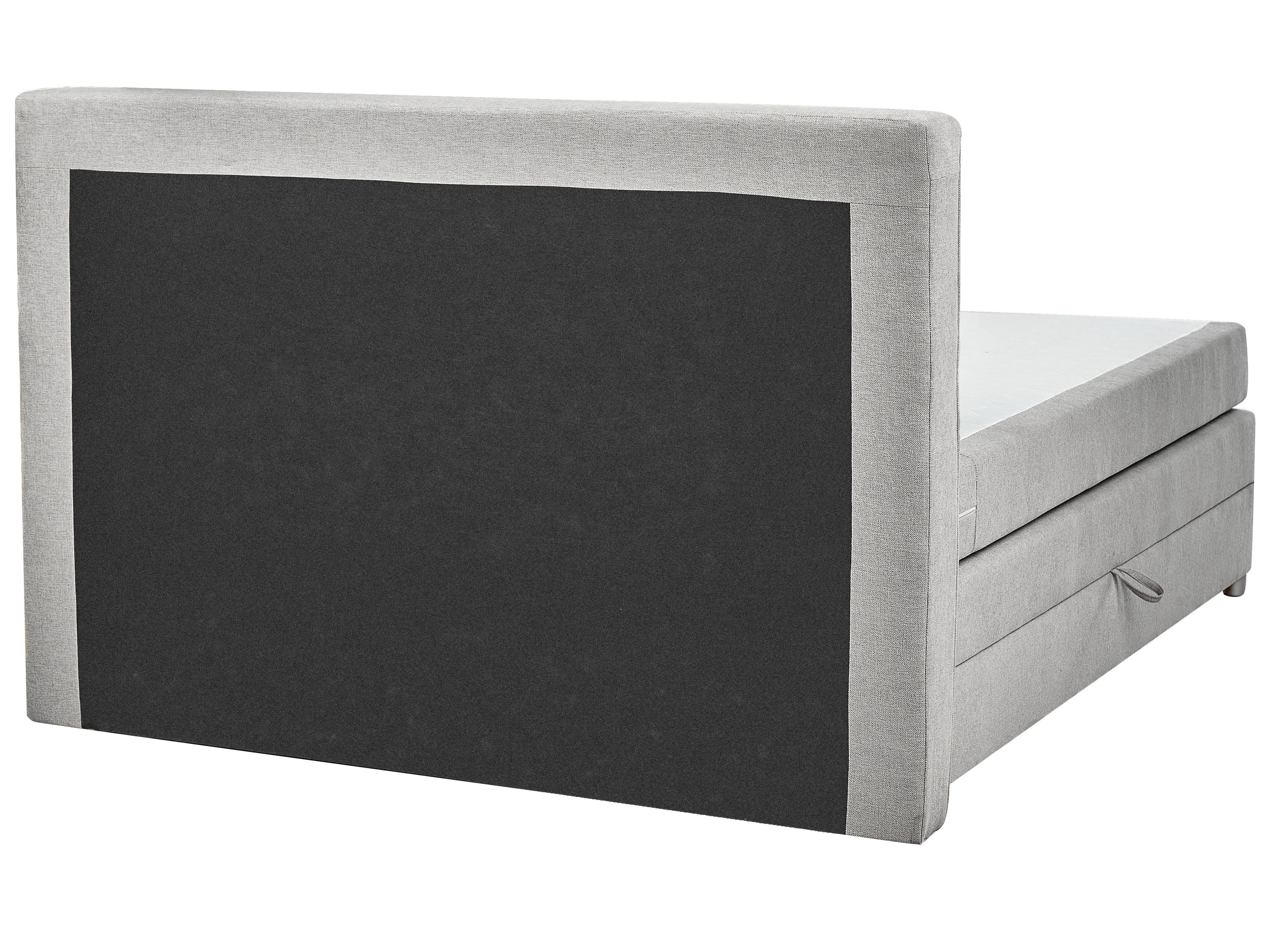 Lit boxspring avec rangement Tissu MINISTER 180 x 200 cm Gris clair ...