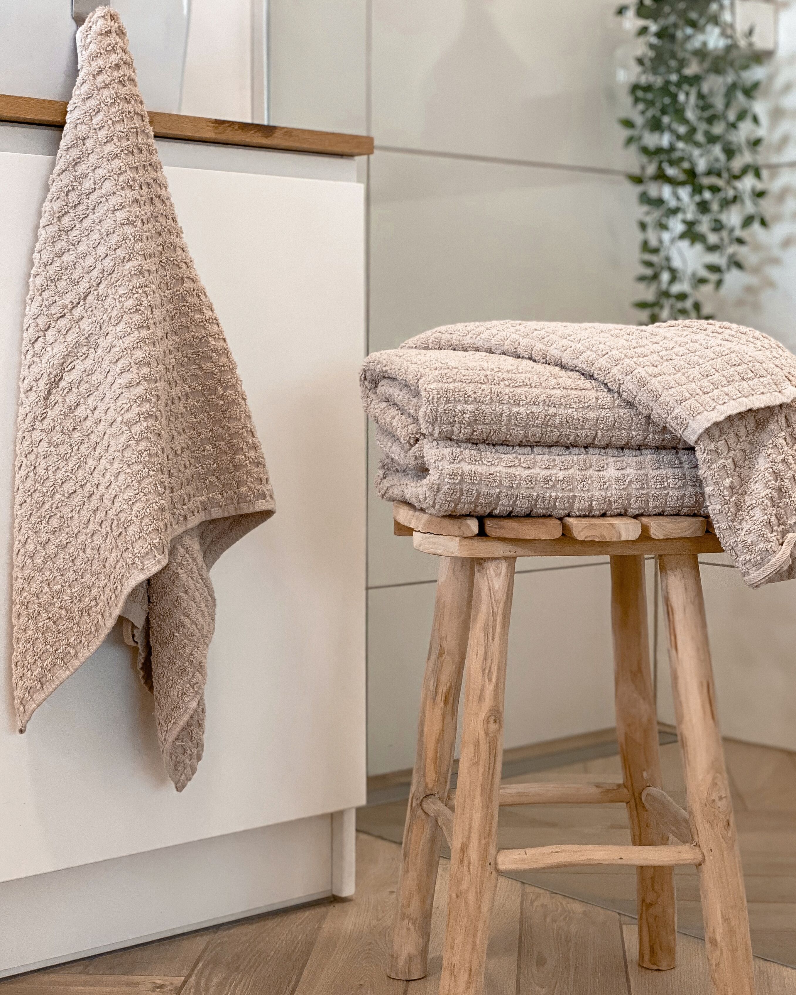 Handtücher 4er Set ATAI Baumwolle Beige | Beliani.ch