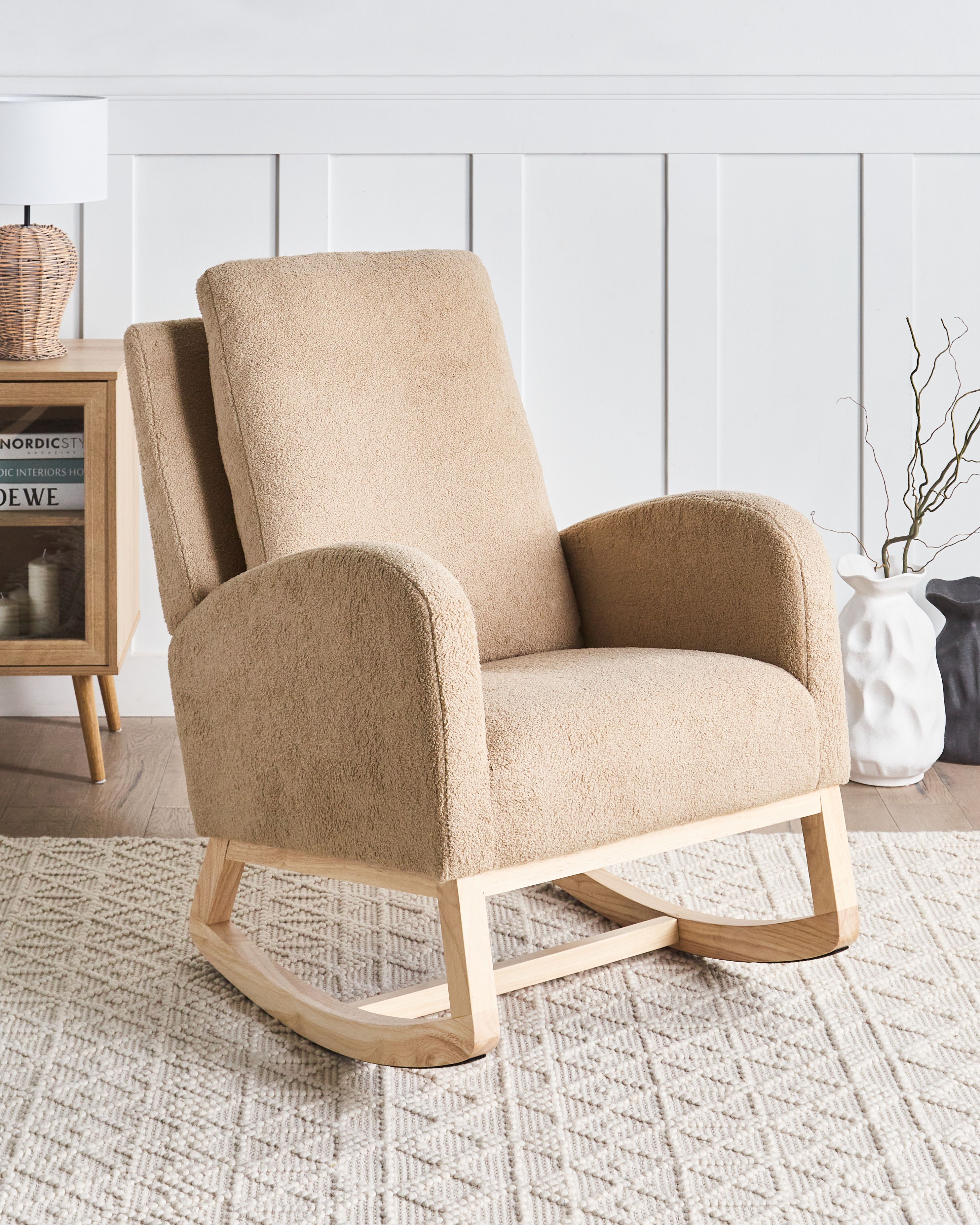 Rocking Chair ALSTA Boucle Beige | Beliani.co.uk