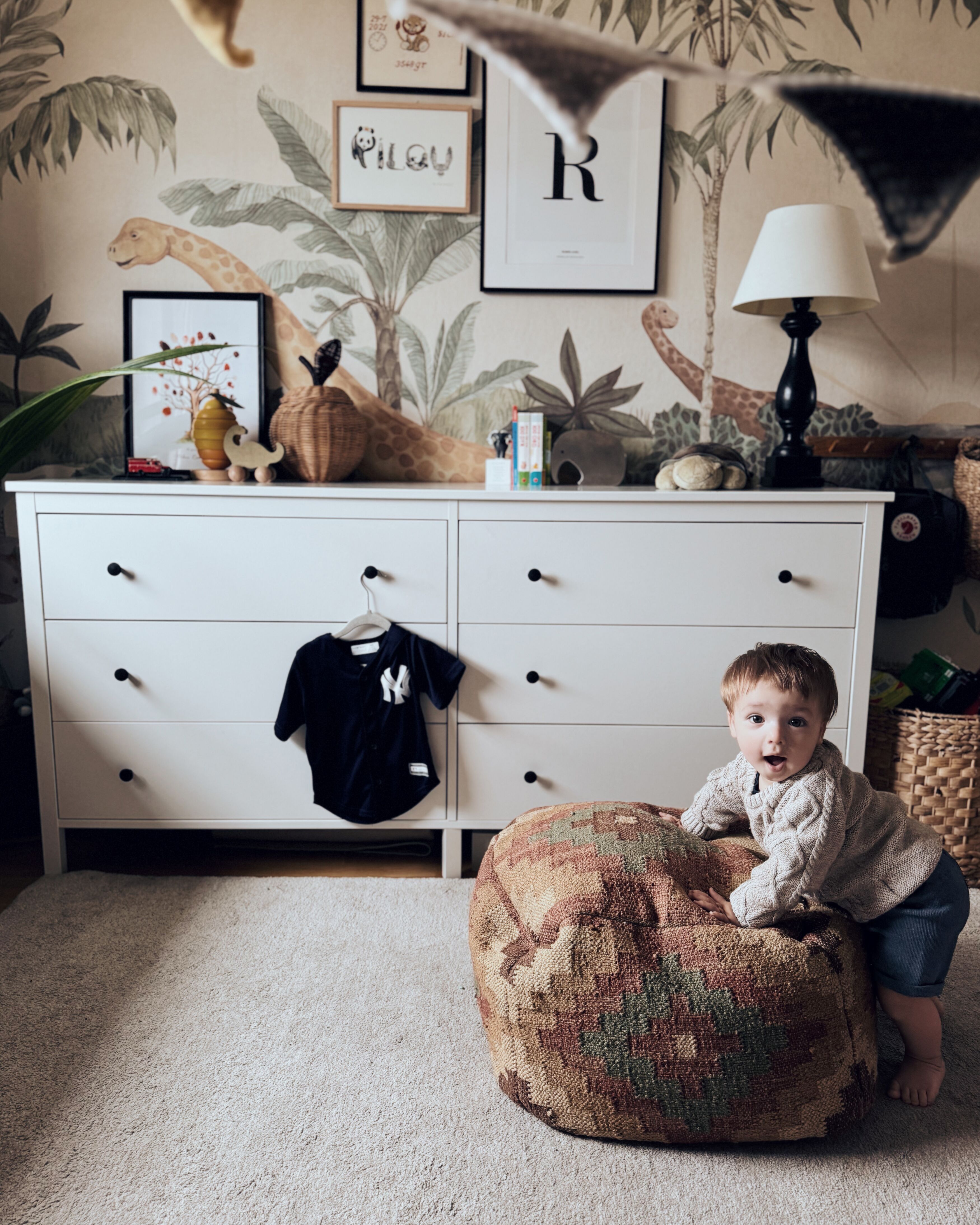 Pouffe MAGURI Jute Multicolour 50 cm 50 cm 30 cm | Beliani.co.uk