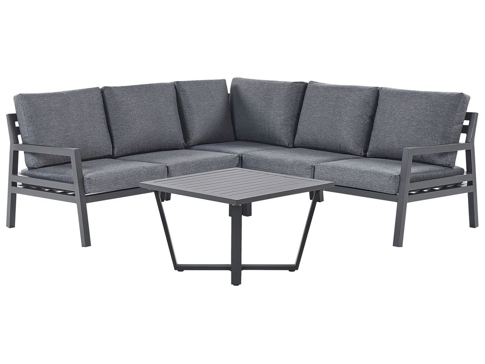 5 Seater Garden Corner Sofa Set Dark Grey VIZZINI Beliani