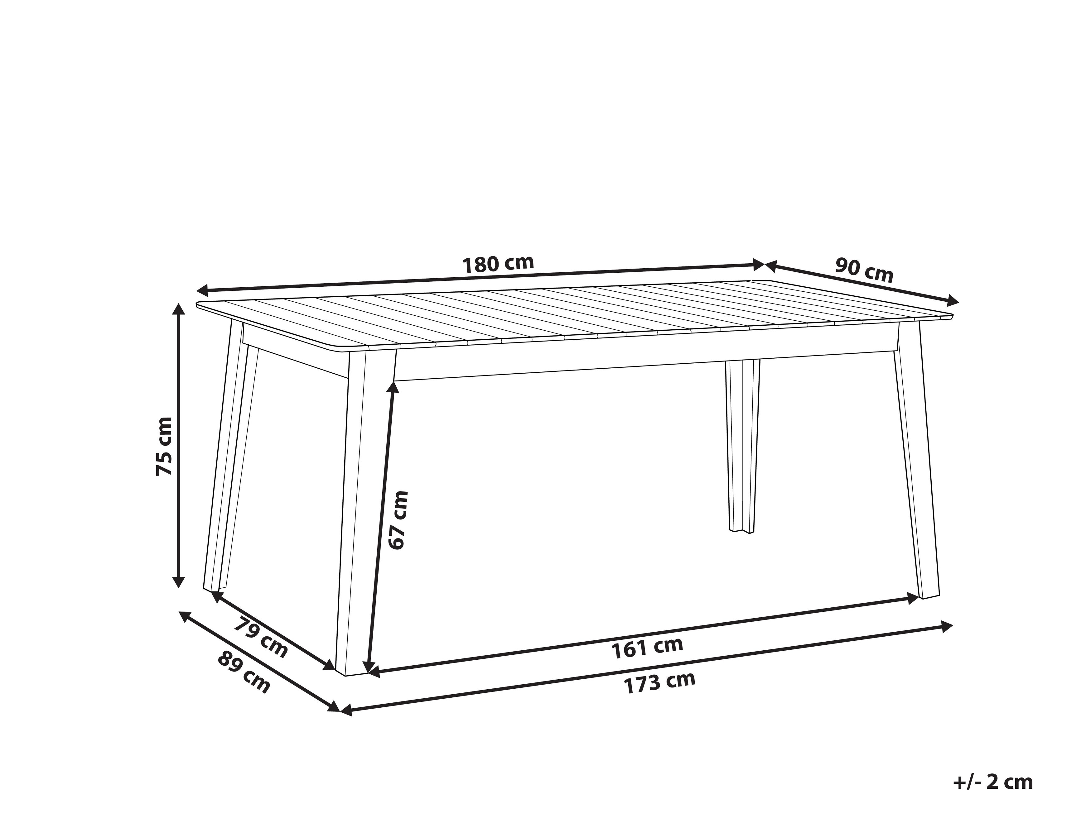 Acacia Wood Garden Dining Table 180 x 90 cm FORNELLI | Beliani.co.uk