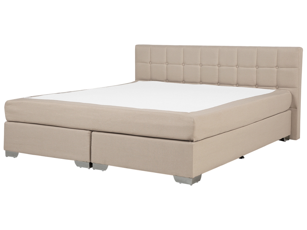 Fabric EU Super King Size Divan Bed Beige ADMIRAL Beliani