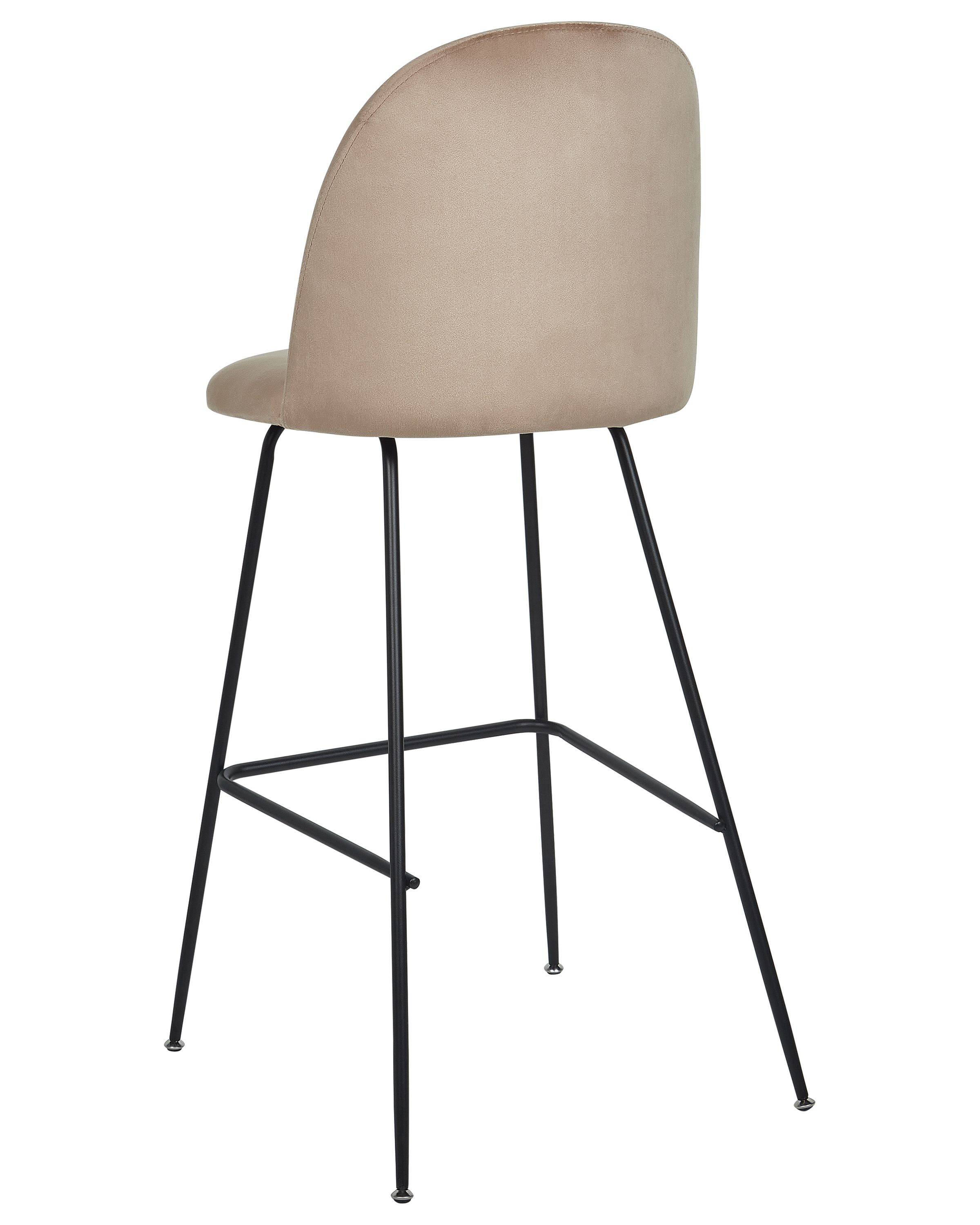 Conjunto de 2 bancos de bar ARCOLA Veludo Taupe | Beliani.pt