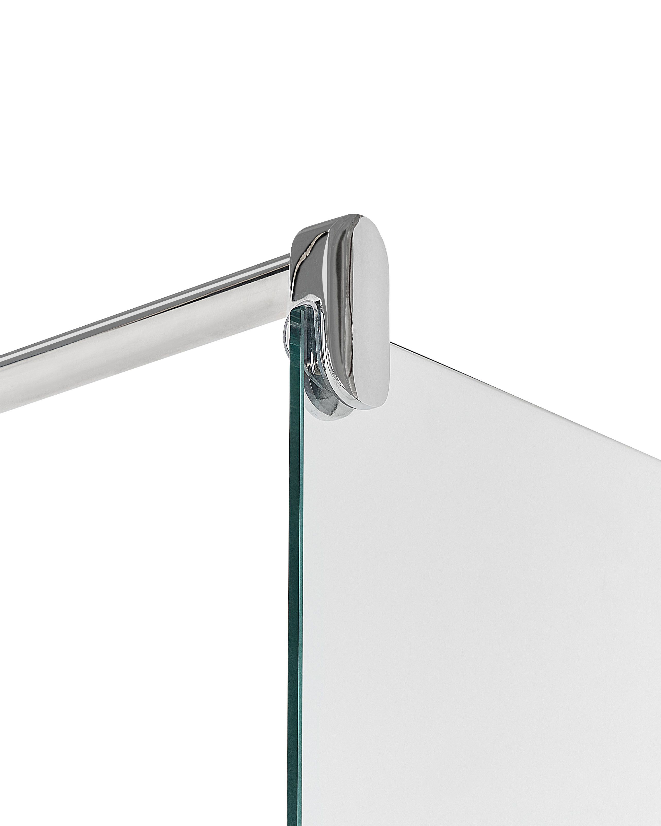 Shower Screen AHAUS 1000 x 1900 mm Silver | Beliani.co.uk