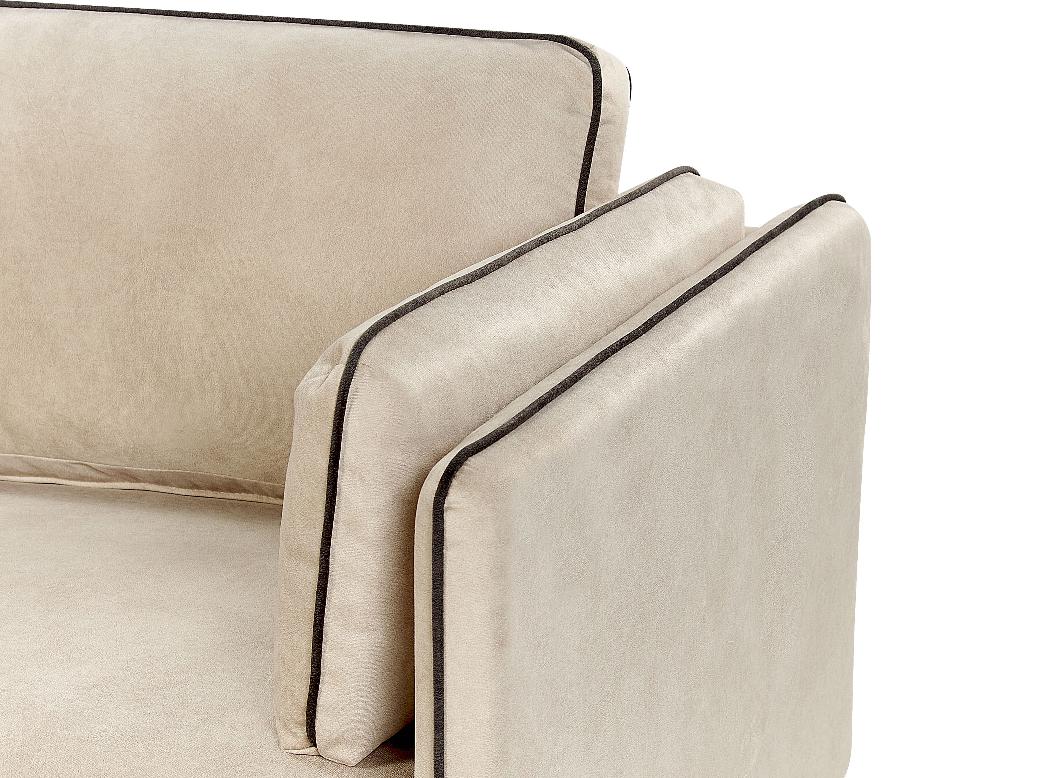 Corner Sofa ALTAN Velvet Beige 3 Seater Right Hand | Beliani.co.uk