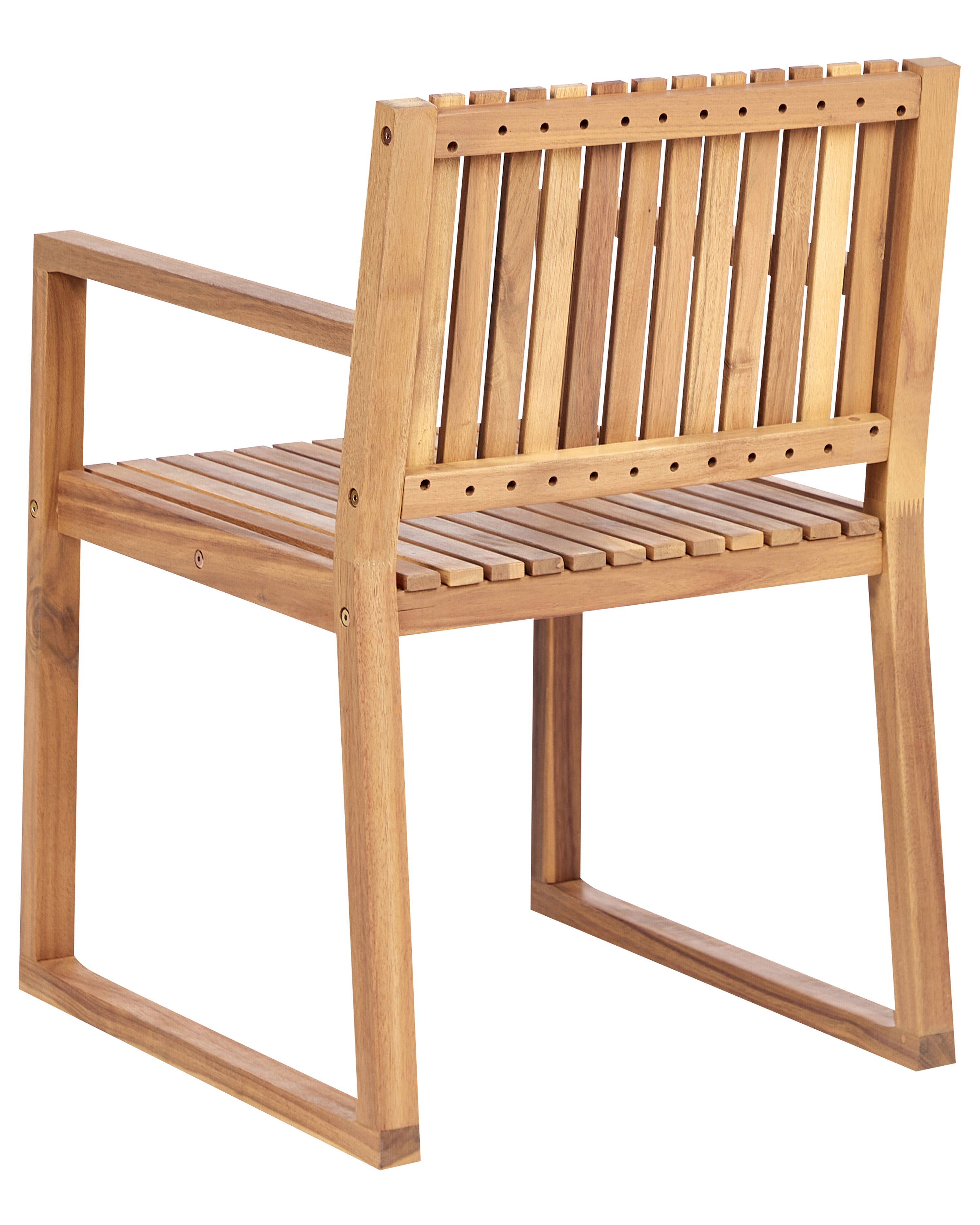 Set of 2 Garden Chairs SASSARI II Certified Acacia Wood Light Brown ...