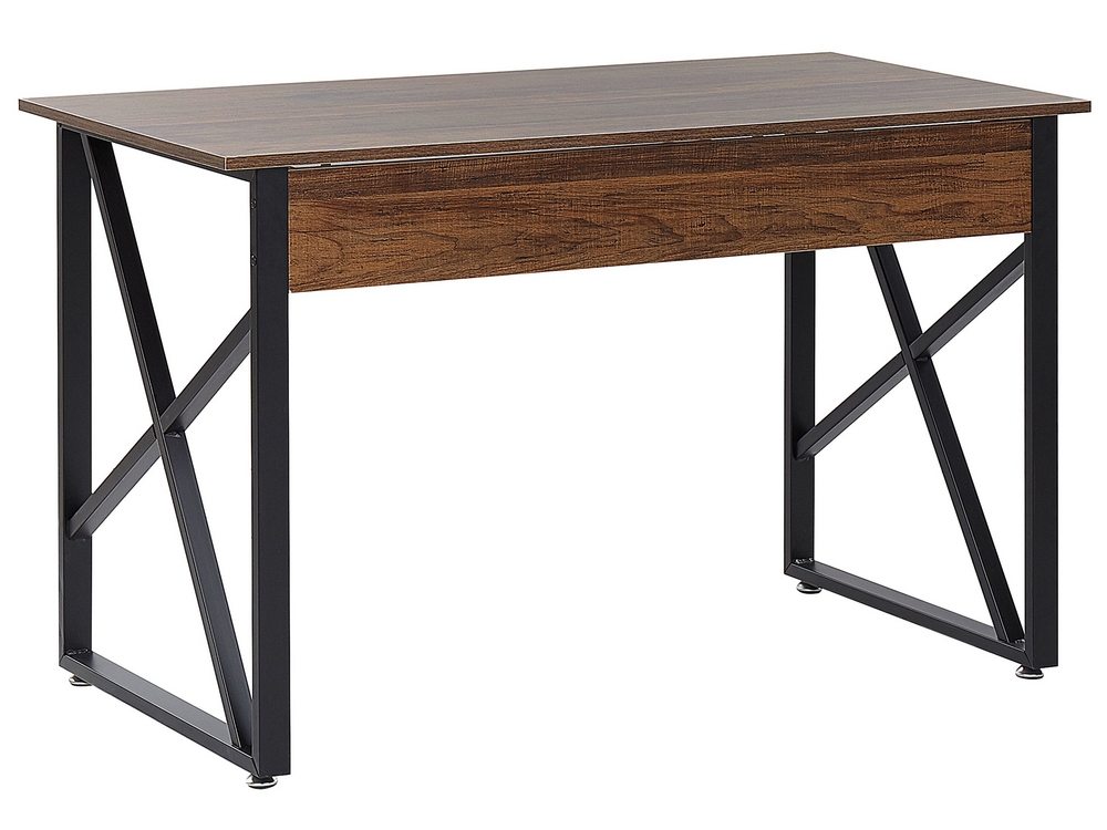 Home Office Desk 120 x 60 cm Dark Wood DARBY Beliani