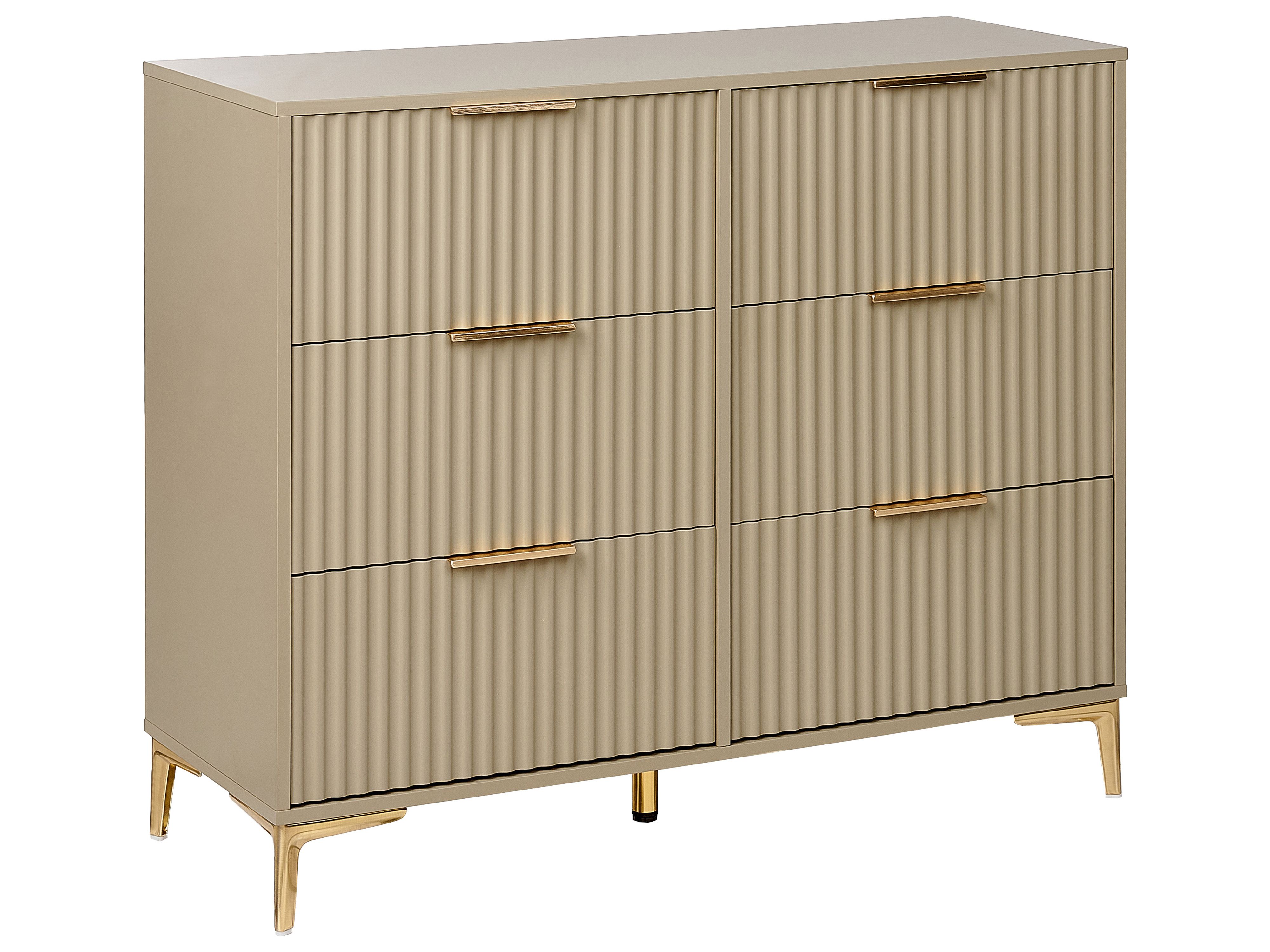6 Drawer Chest WALCOTT Beige | Beliani.co.uk