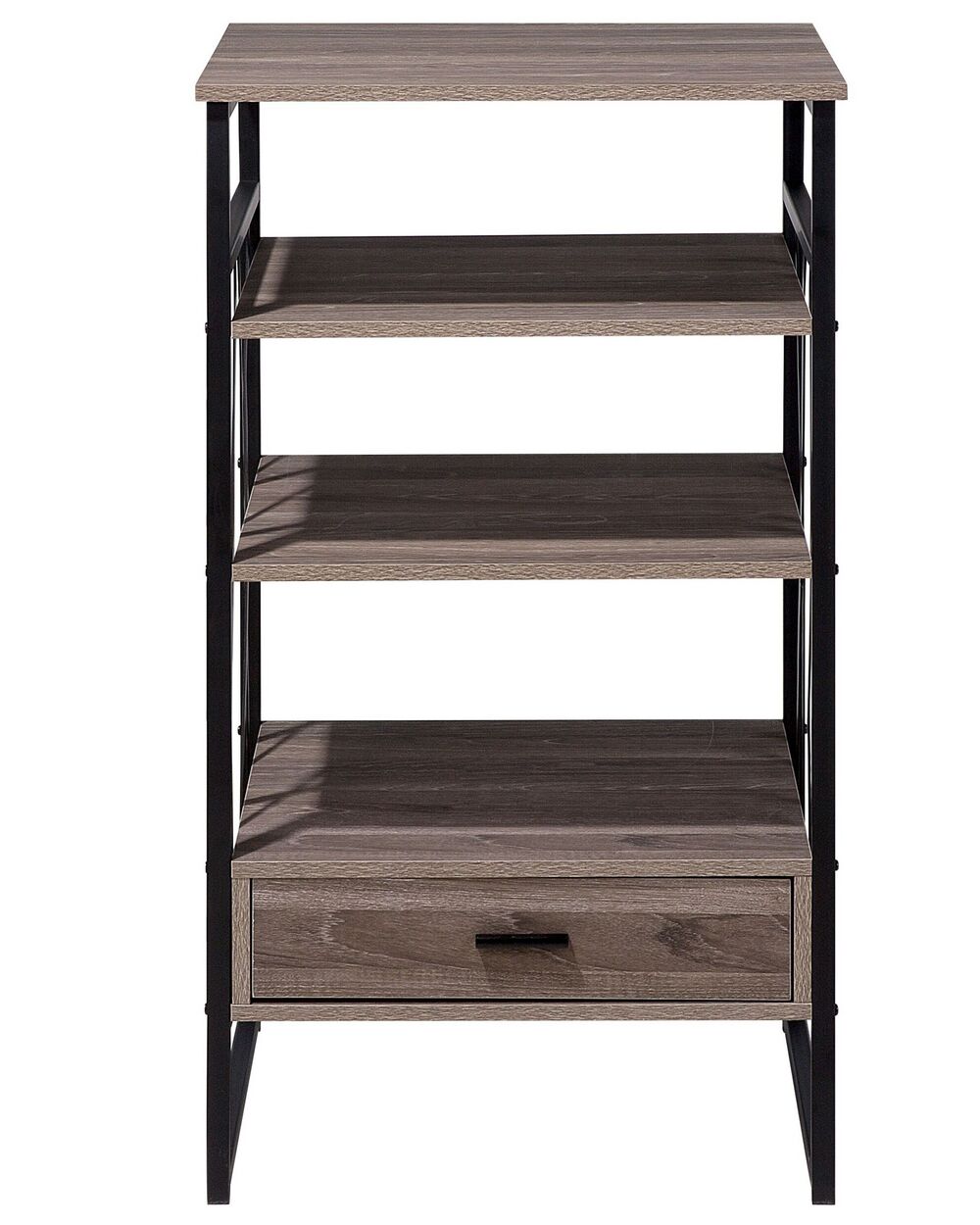 3 Tier Bookshelf Taupe KEENE Beliani