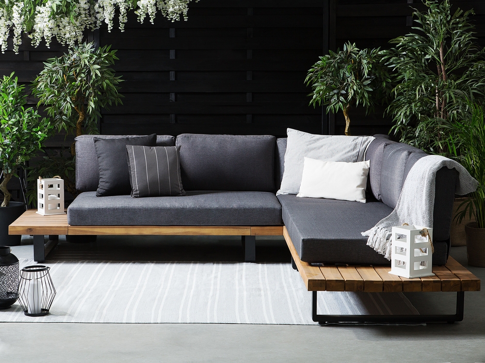 Wooden corner sofa garden set store