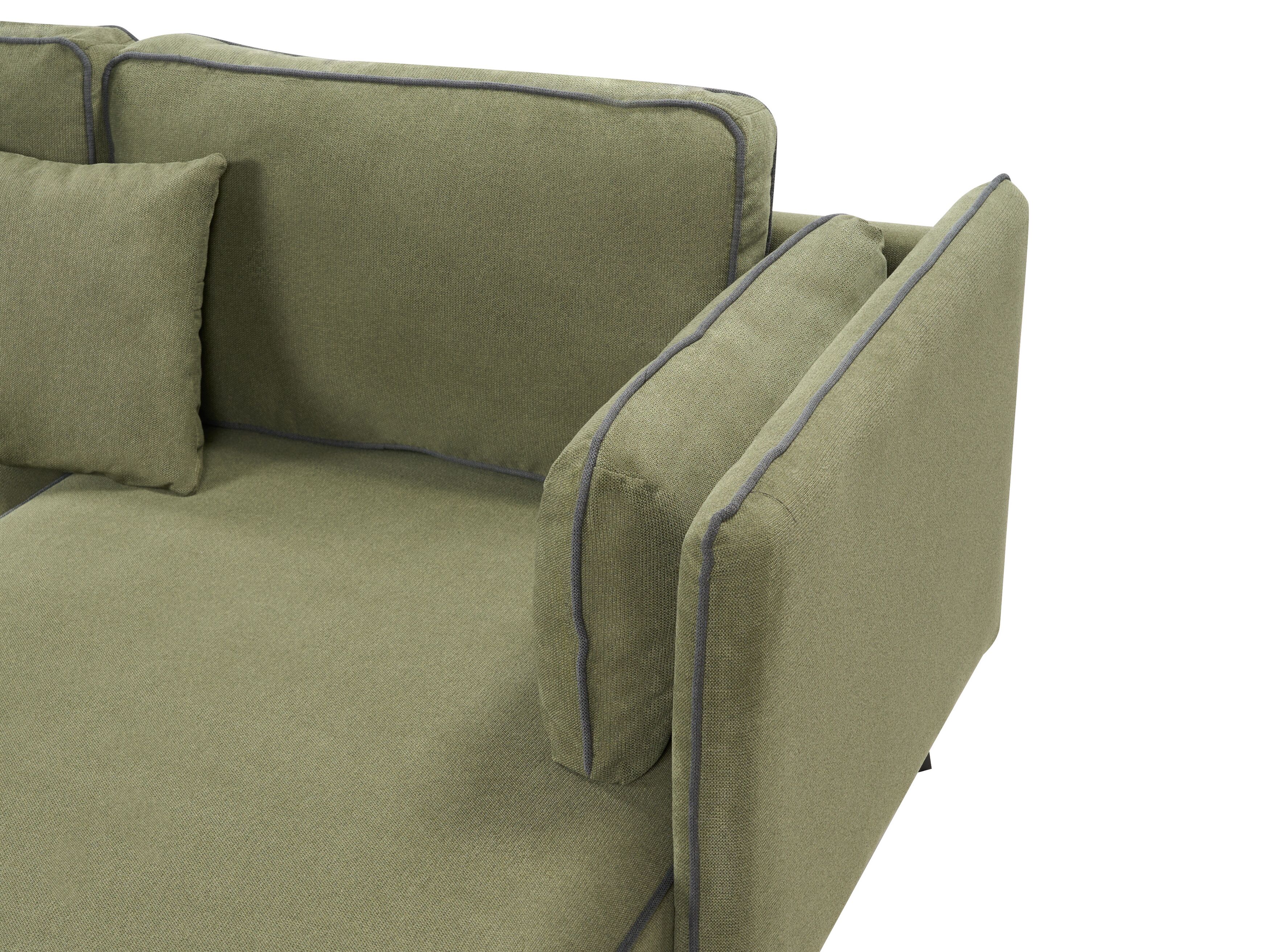 Corner Sofa 3 Seater ALTAN Fabric Green Left Hand | Beliani.co.uk
