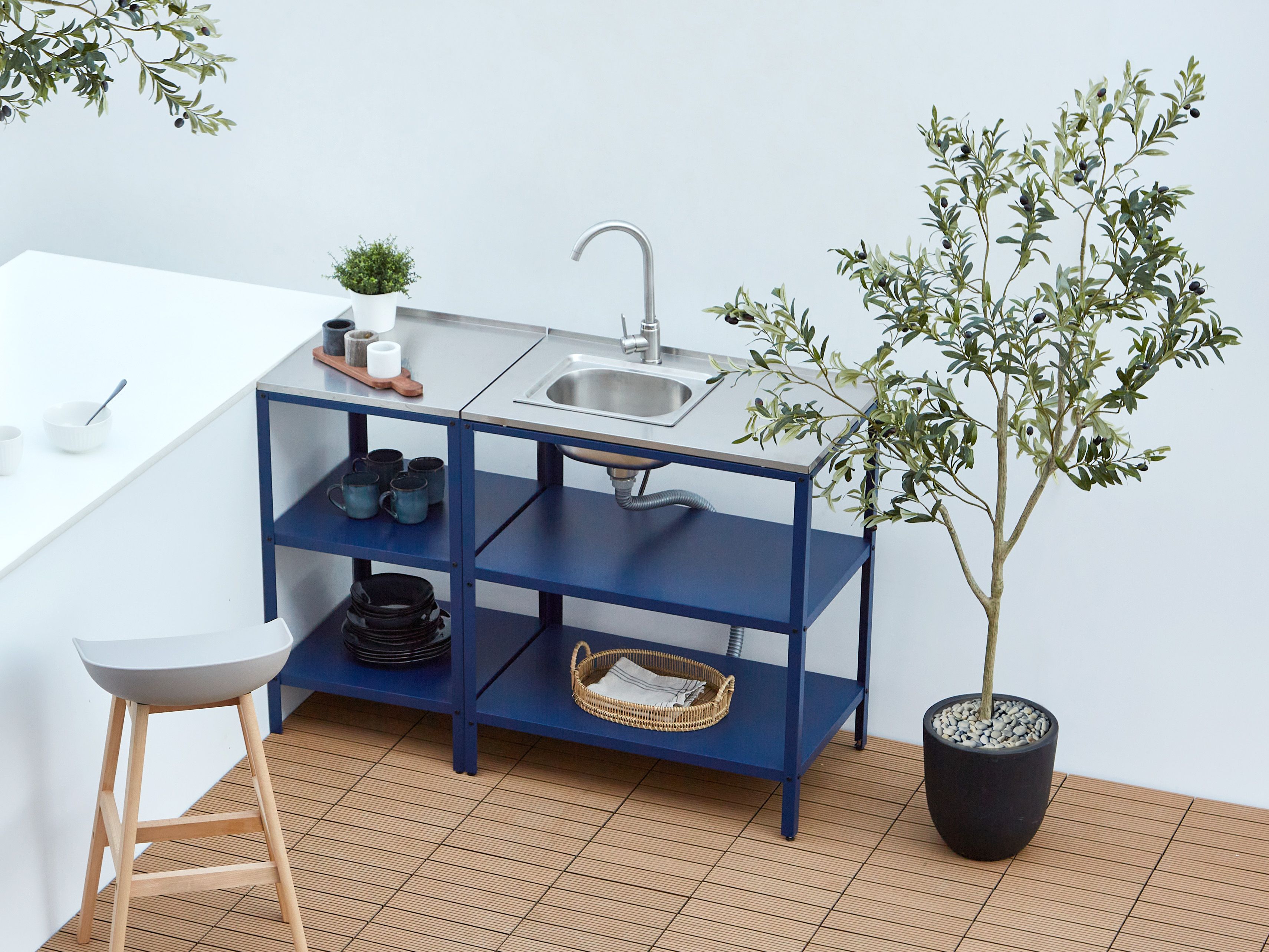 Outdoor Kitchen Island VILAMA Blue | Beliani.co.uk