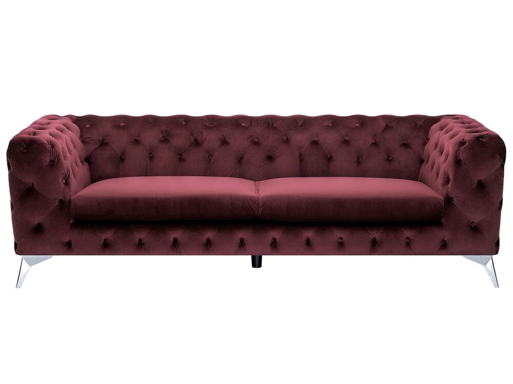 Dark red chesterfield sofa store