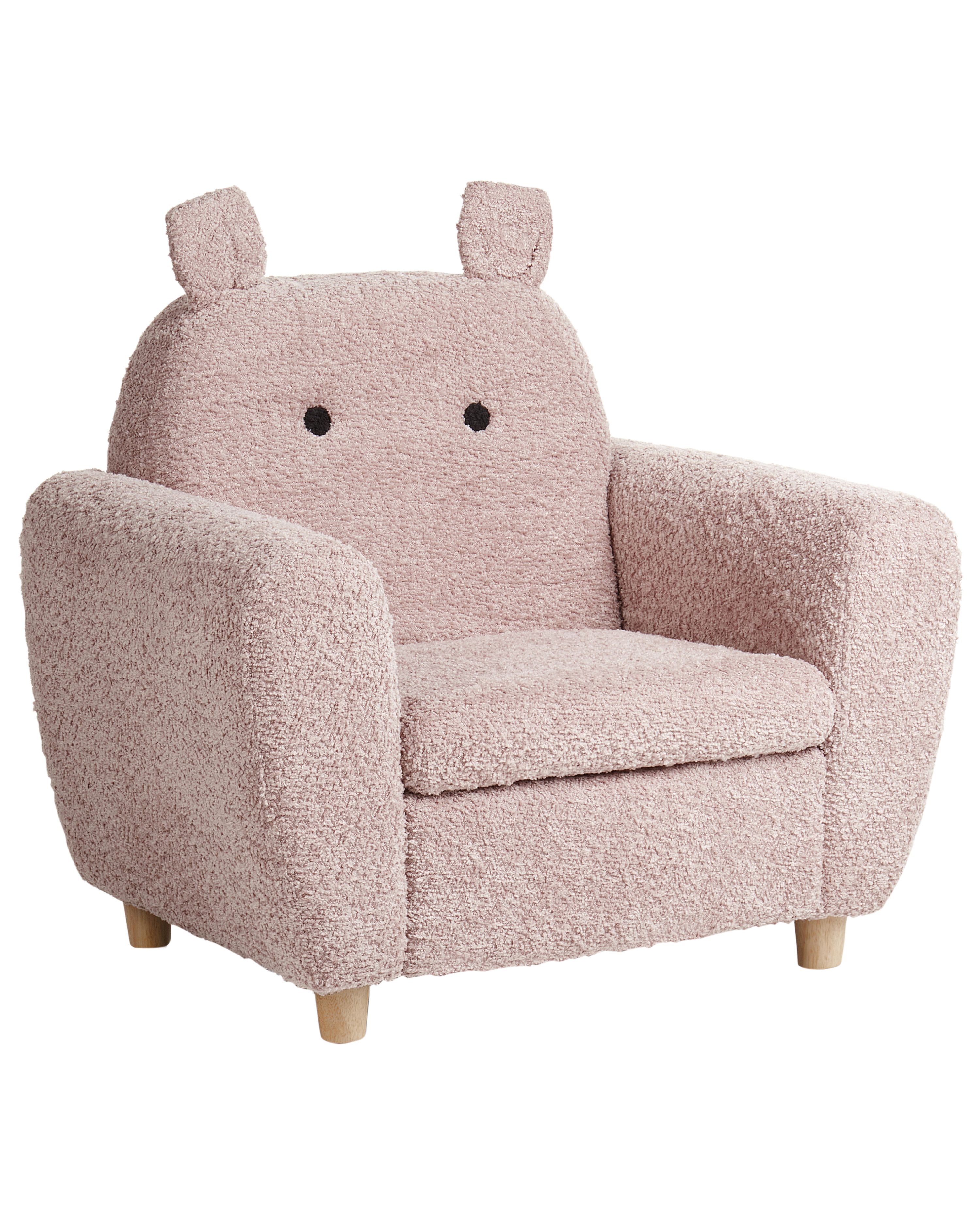 Kinderfauteuil bouclé roze MARIBO | Beliani.nl