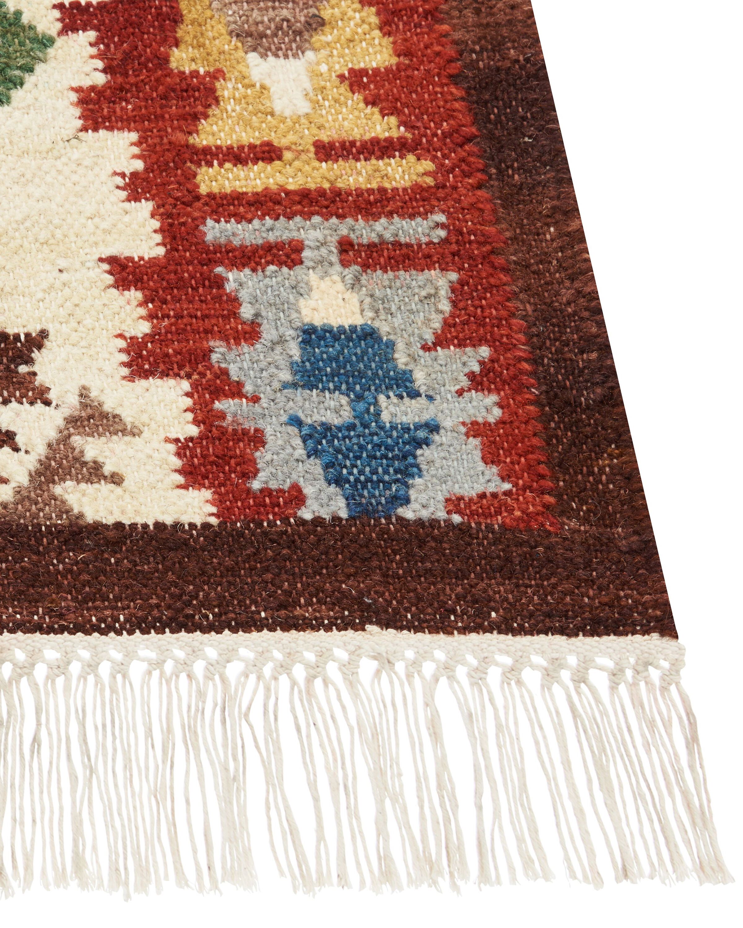 Kelim Teppich Wolle mehrfarbig 200 x 300 cm orientalisches Muster ...