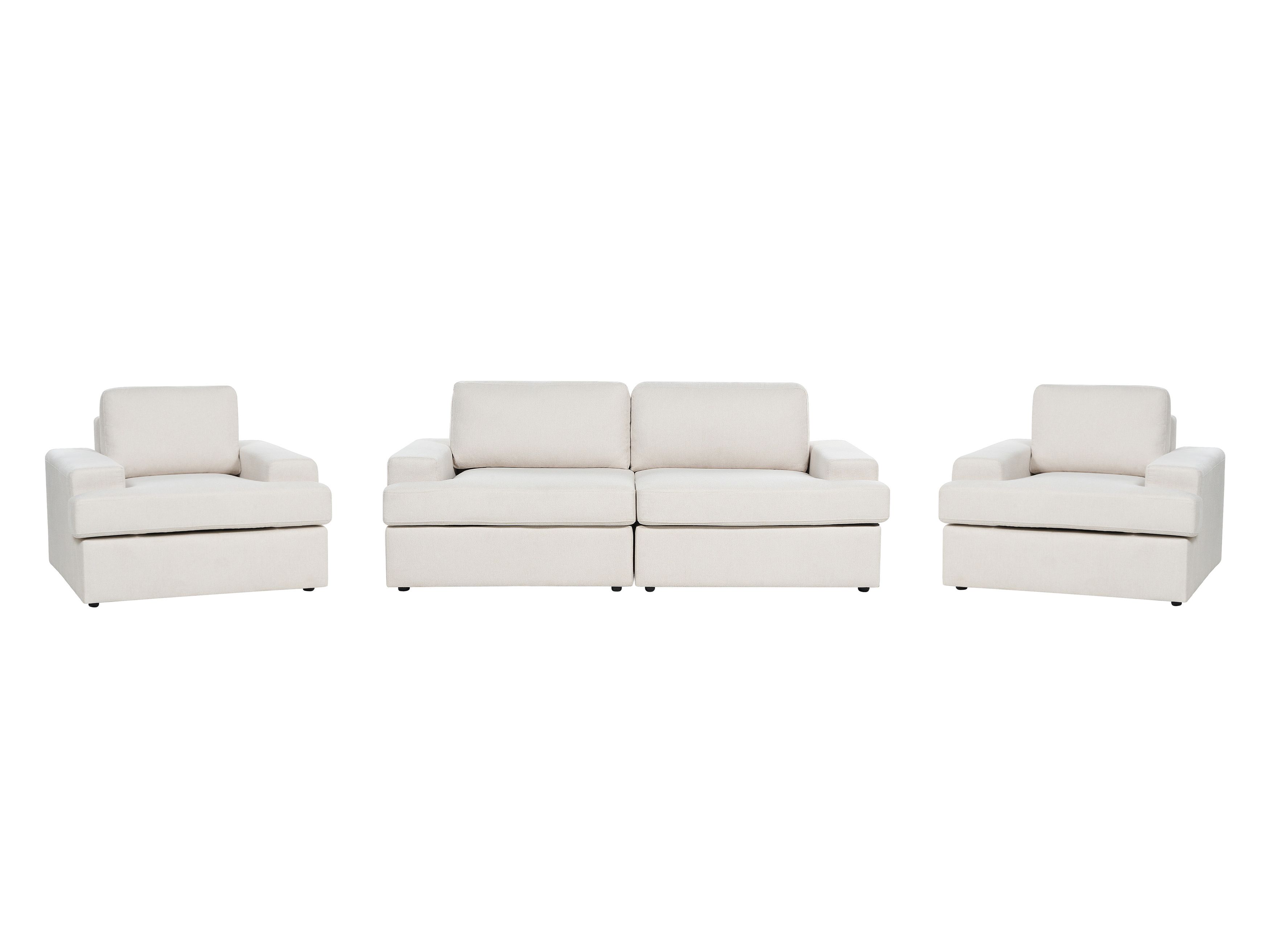 Living Room Set ALLA Fabric Light Beige 5 Seater | Beliani.co.uk