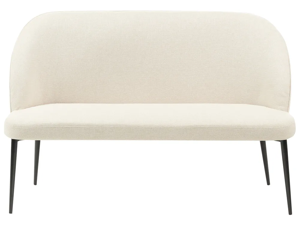 Upholstered Bench 2 Seater OSBY Fabric Light Beige | Beliani.co.uk