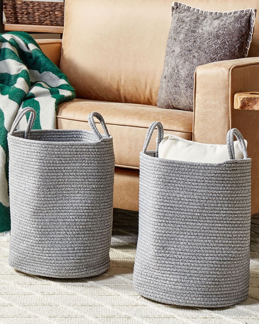Set of 2 Baskets DANANG Wicker Natural | Beliani.co.uk