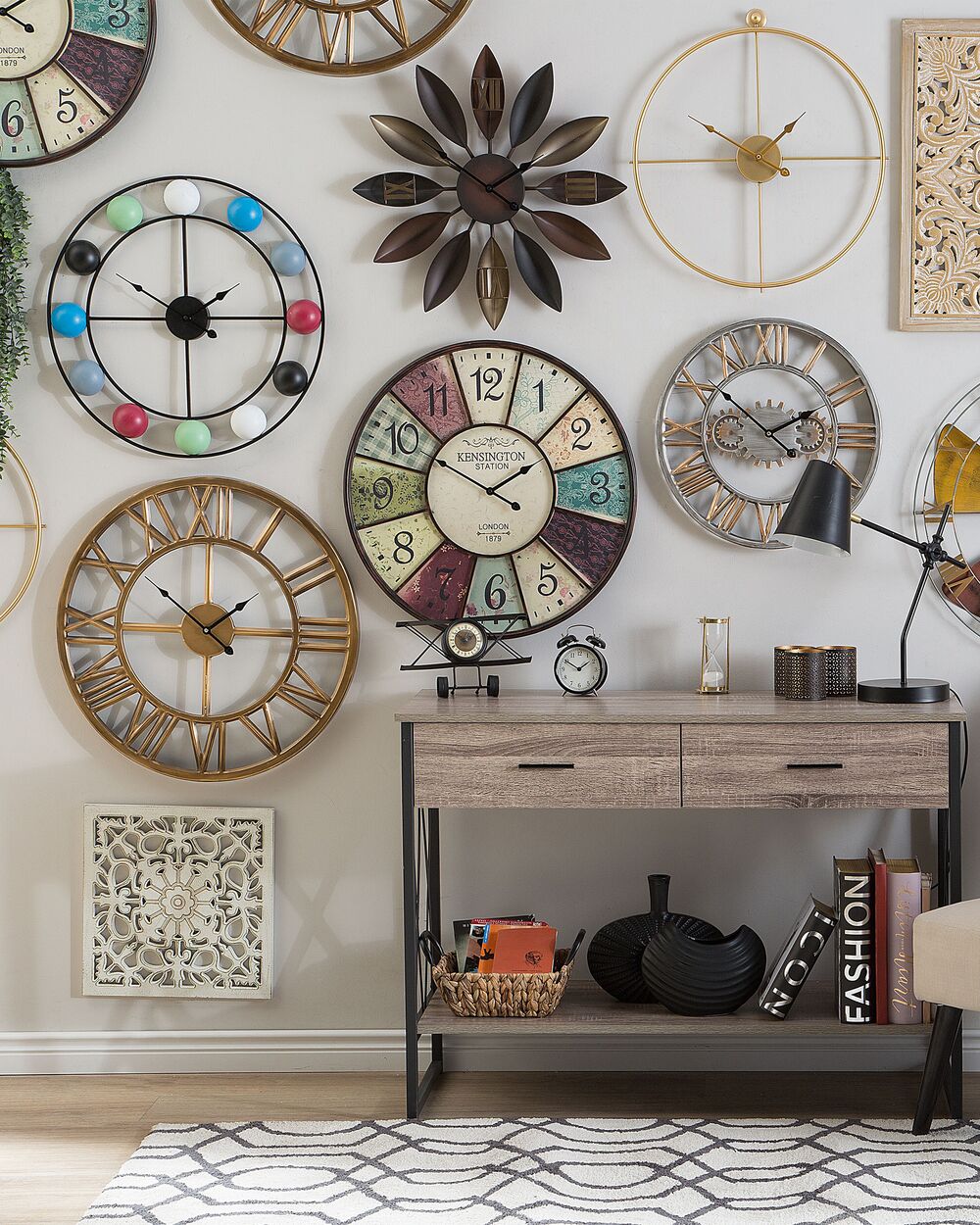 Wall Clock BOSWIL 59 cm Metal Multicolour | Beliani.co.uk