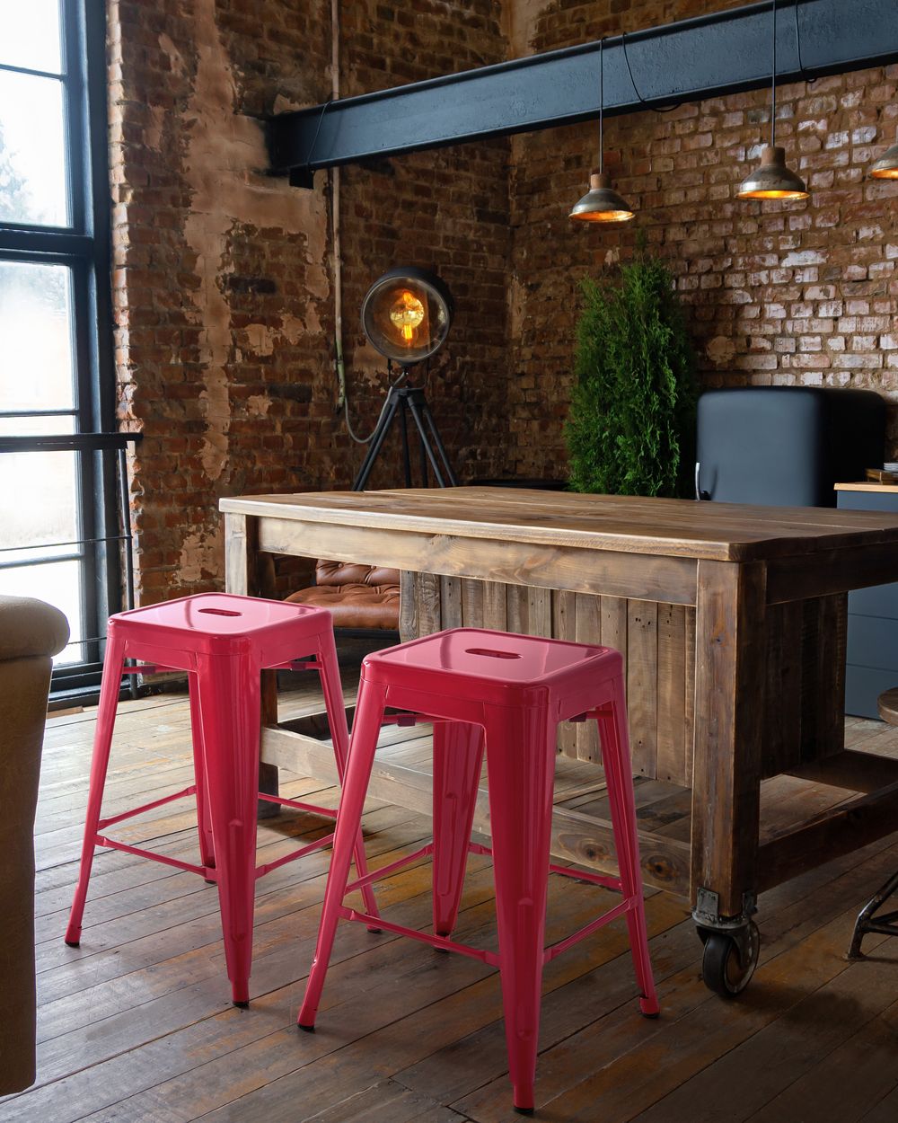 Set of 2 Bar Stools CABRILLO Metal Yellow | Beliani.co.uk