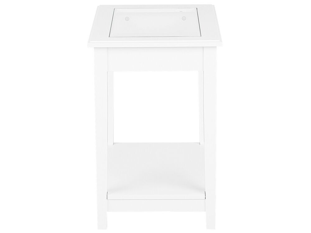 End Table with Glass Top White ATTU Beliani