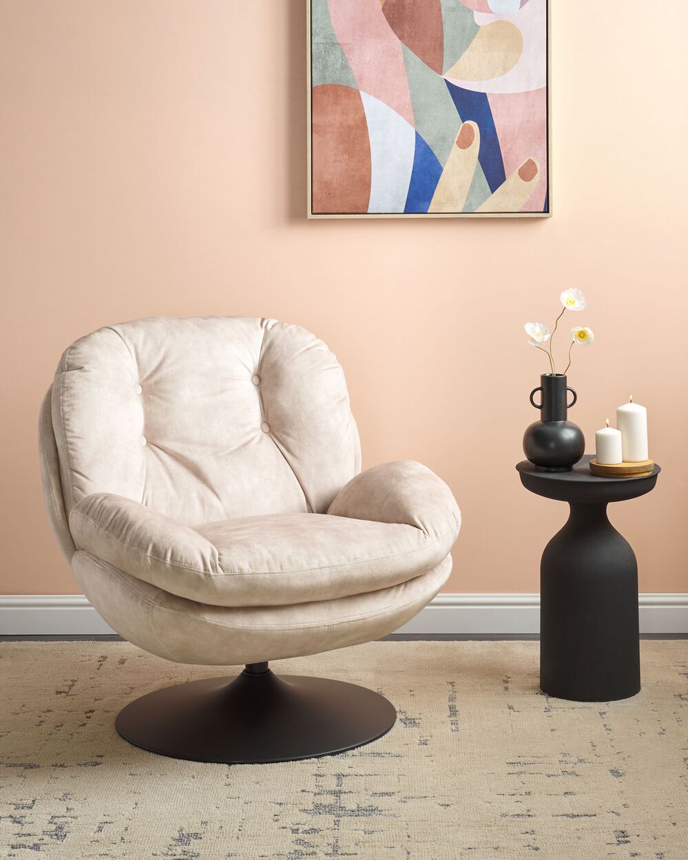 Armchair LOEN Fabric Light Beige | Beliani.co.uk