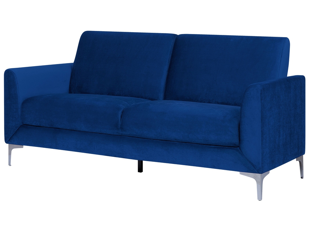 3 Seater Velvet Sofa Navy Blue FENES Beliani