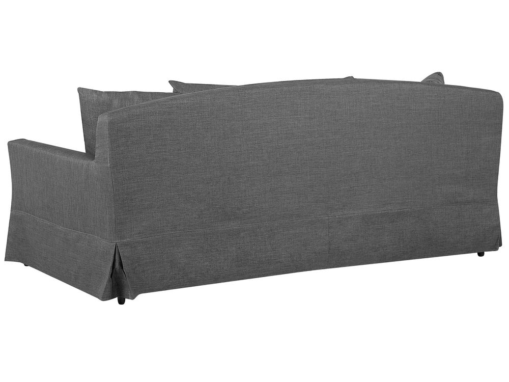 3 Seater Fabric Sofa Dark Grey GILJA Beliani