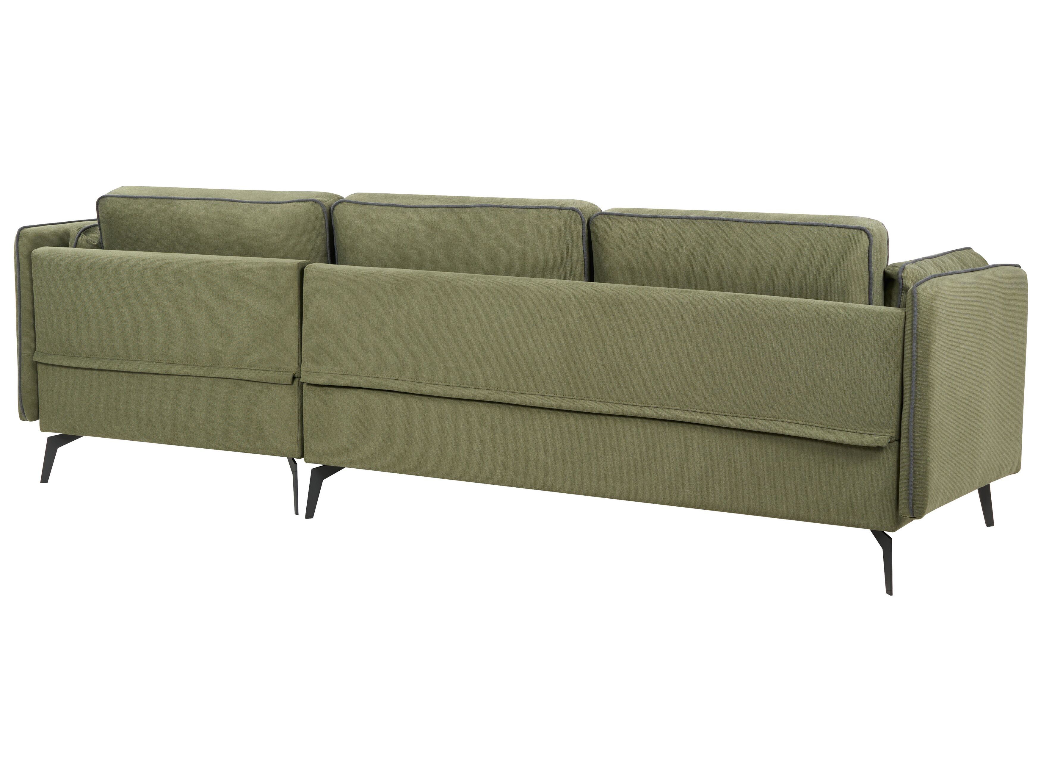 Corner Sofa 3 Seater ALTAN Fabric Green Left Hand | Beliani.co.uk