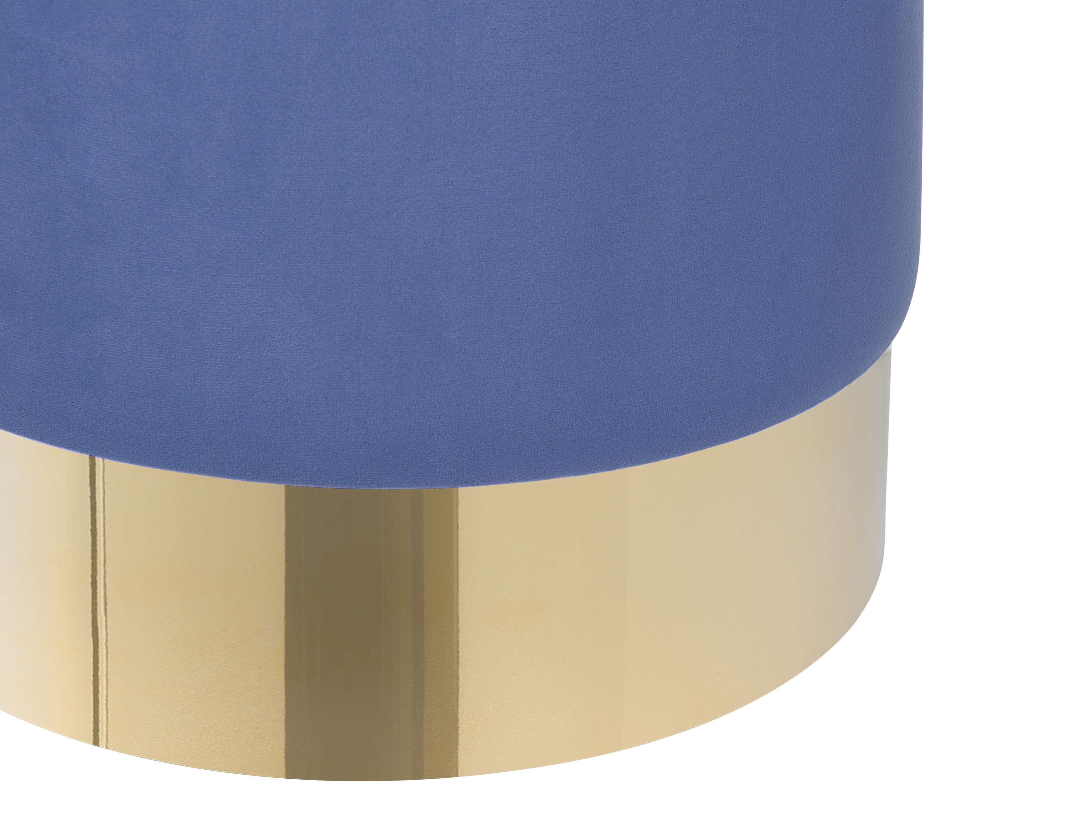 Pouf blau Samtstoff ⌀ 39 cm SOPHIA | Beliani.de