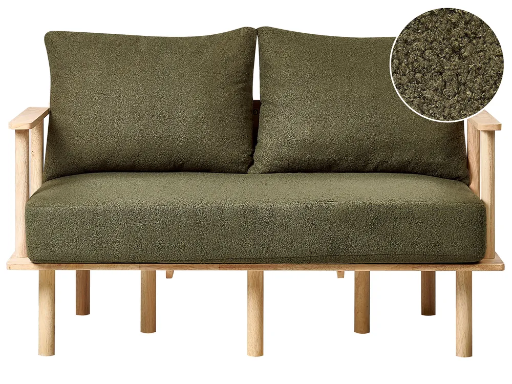 Sofa 2 Seater ASKER Boucle Dark Green | Beliani.co.uk