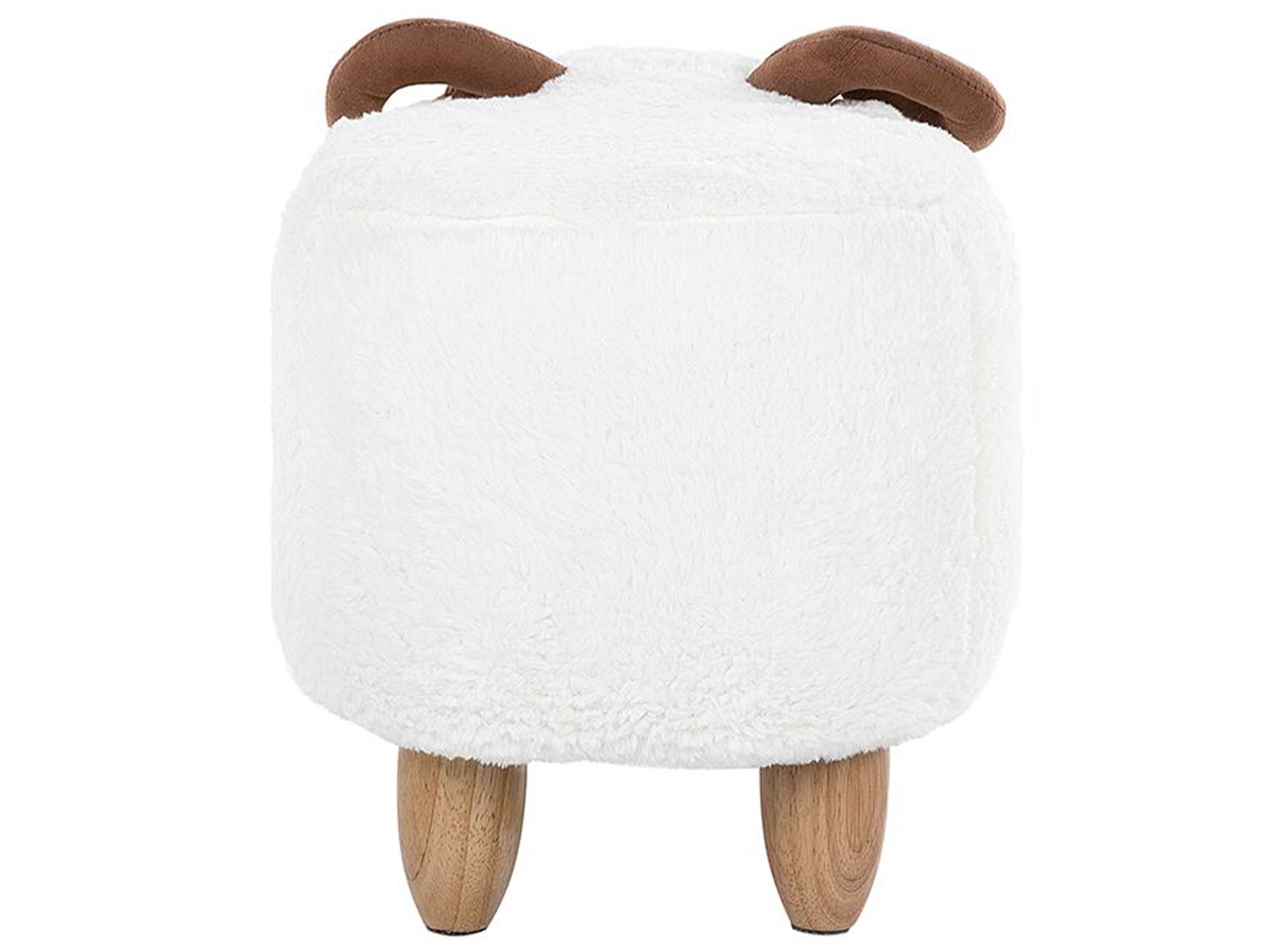 Animal Stool LAMB Fabric White | Beliani.co.uk