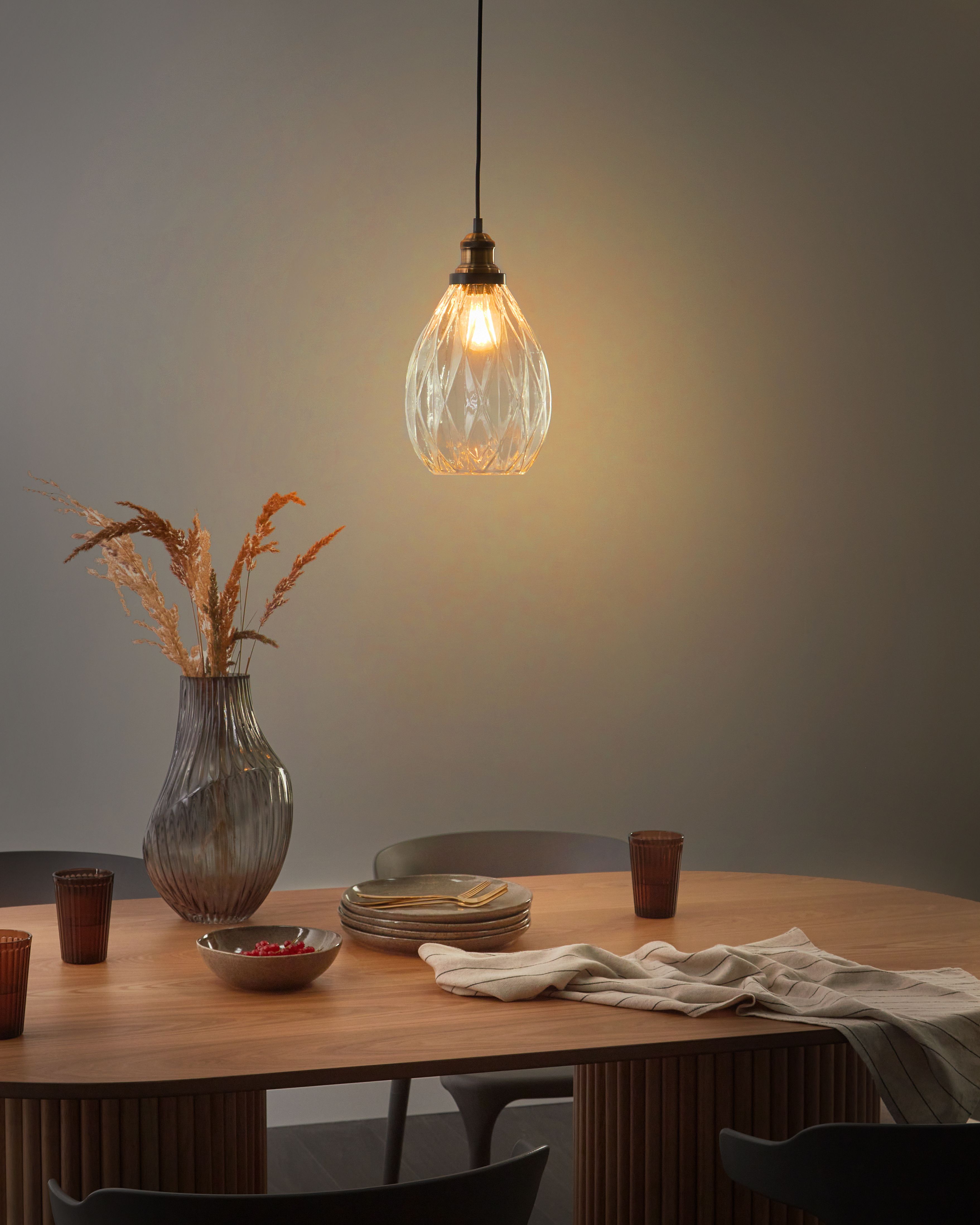 Loftlampe COOSA Glas Transparent | Beliani.dk