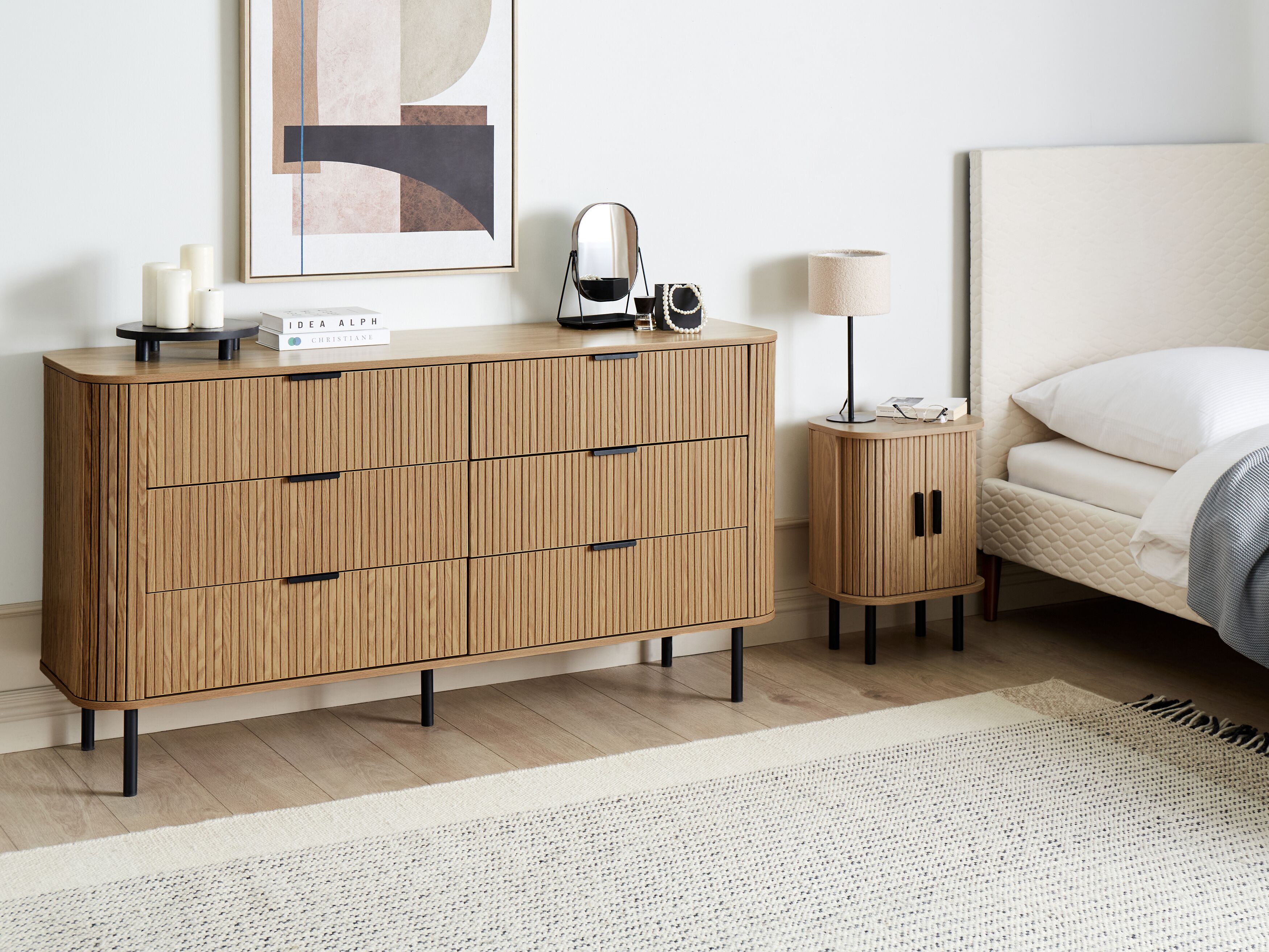 Bedside Table BRADLEY Brown | Beliani.co.uk