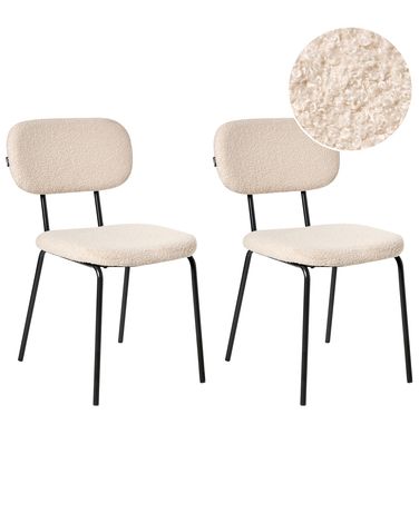 Sett med 2 stoler ADAIR Bouclé Beige | Beliani.no