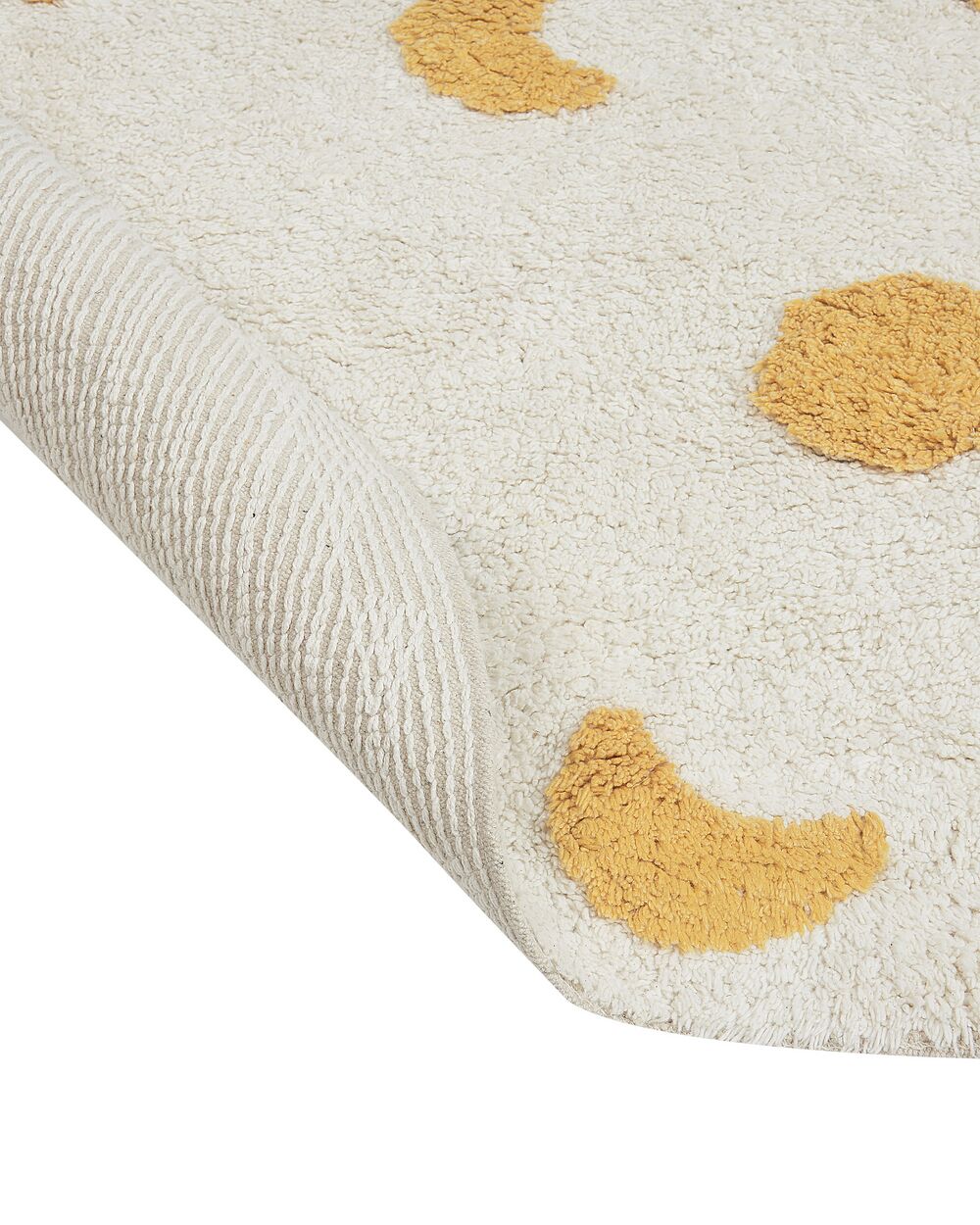 Kids Rug LOTI Beige ø 140 cm Cotton | Beliani.co.uk