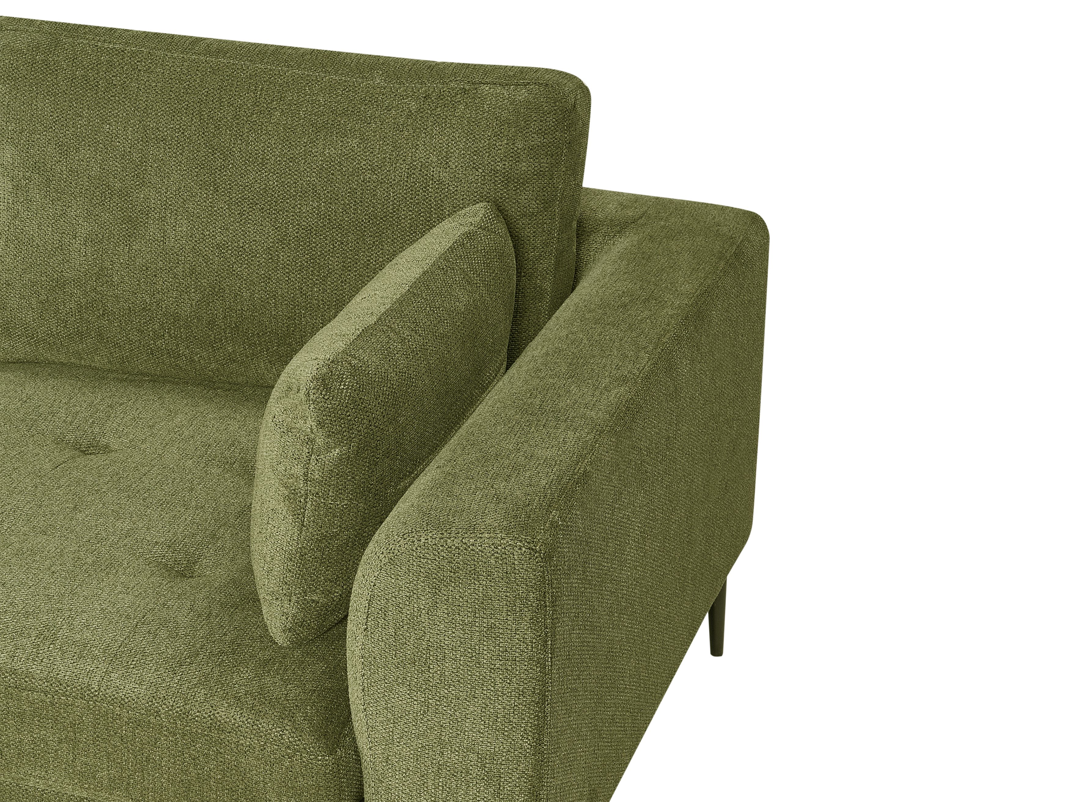 Right Hand Fabric Corner Sofa Green FLAM | Beliani.co.uk